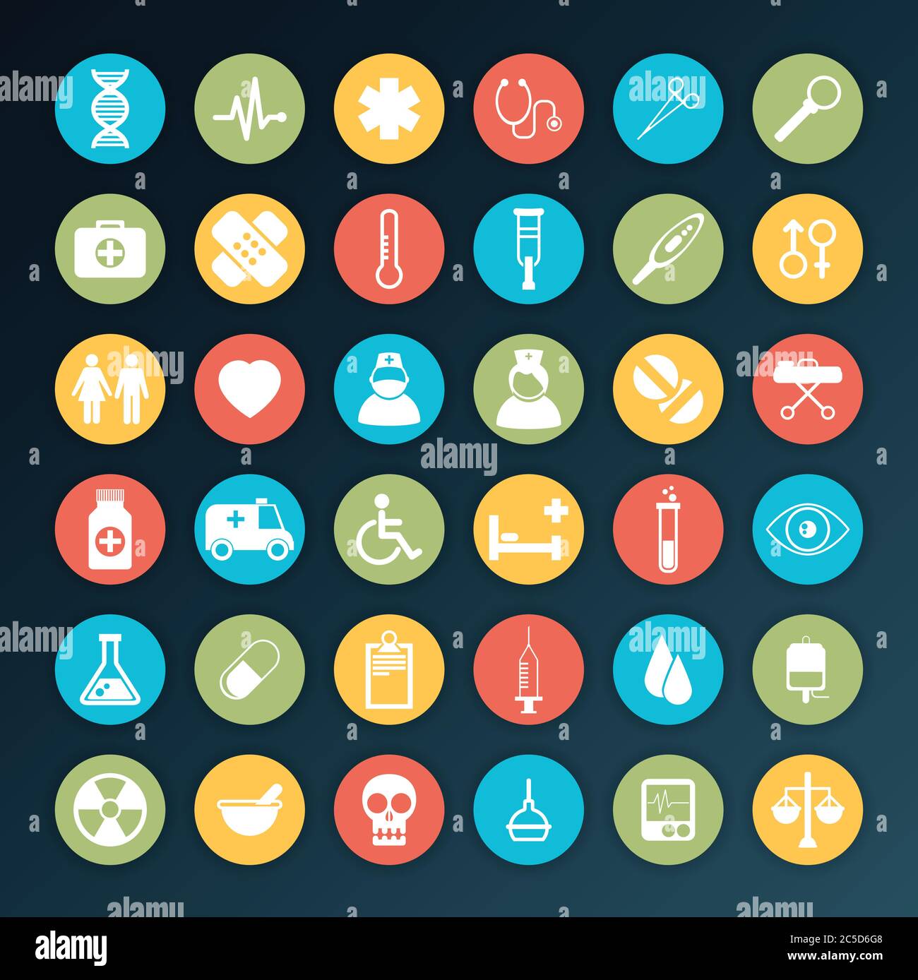 Vector Medical Icons 36 Set Stock Vector Image & Art - Alamy