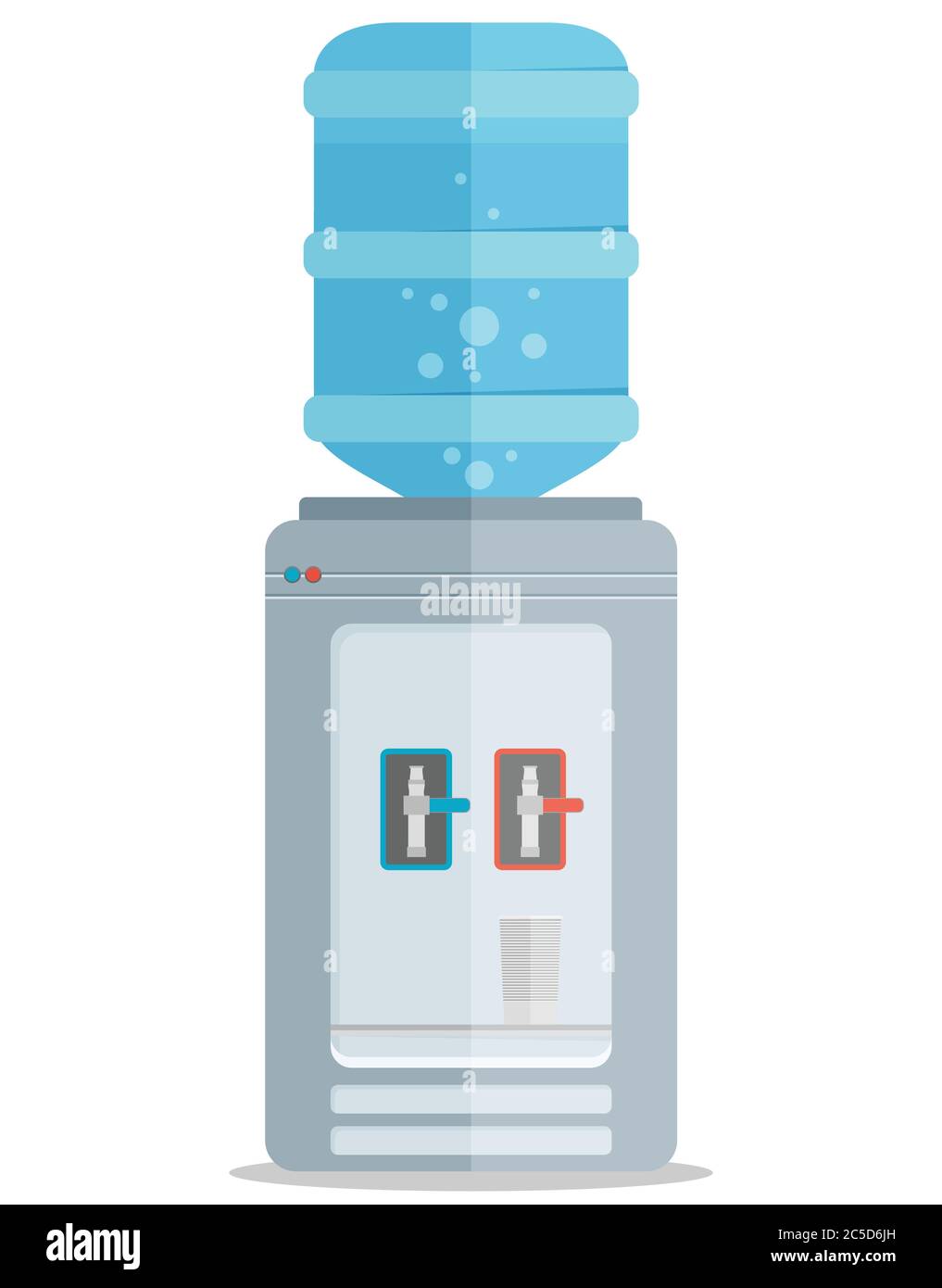 Flat vector icon for water cooler. Gray water cooler with blue full ...