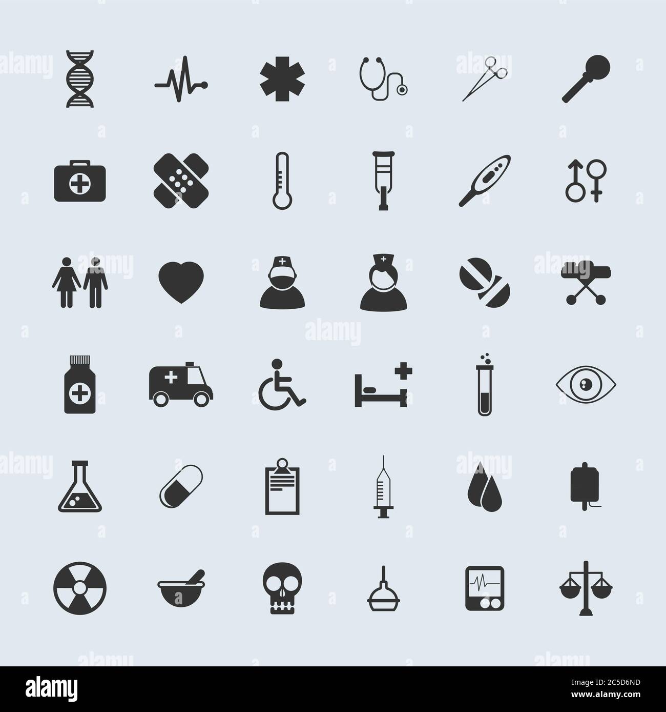 Vector Medical Icons 36 Set Stock Vector Image & Art - Alamy