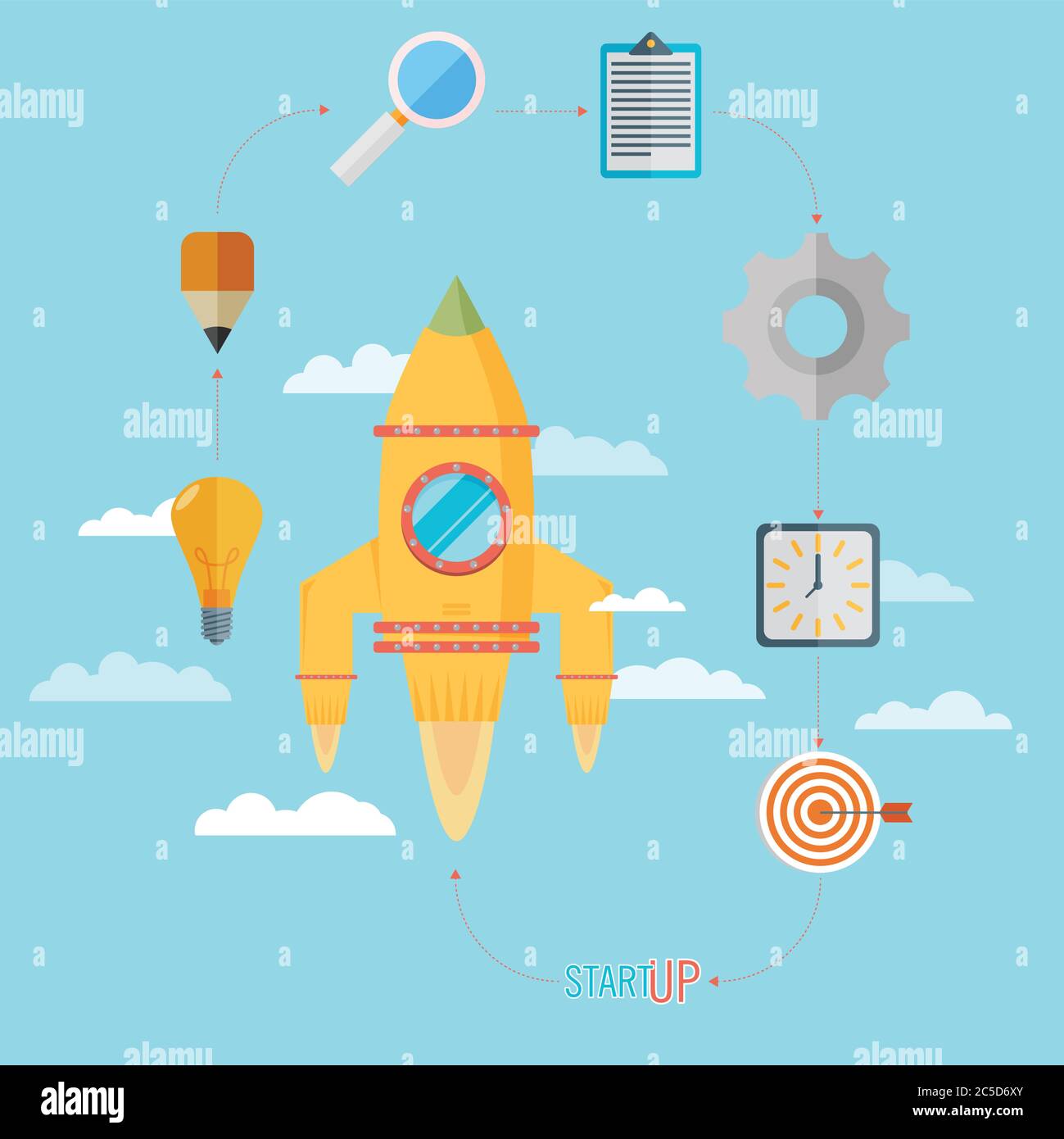 Flat design modern vector illustration concept of new business project ...