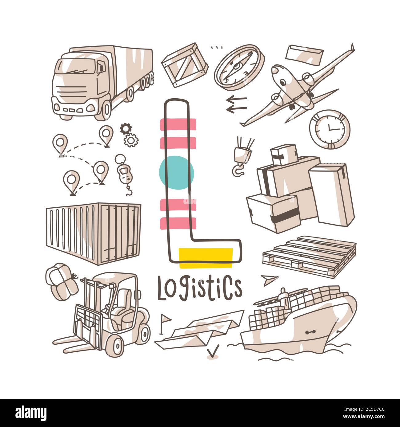 Box truck cartoon illustration vector Cut Out Stock Images & Pictures ...