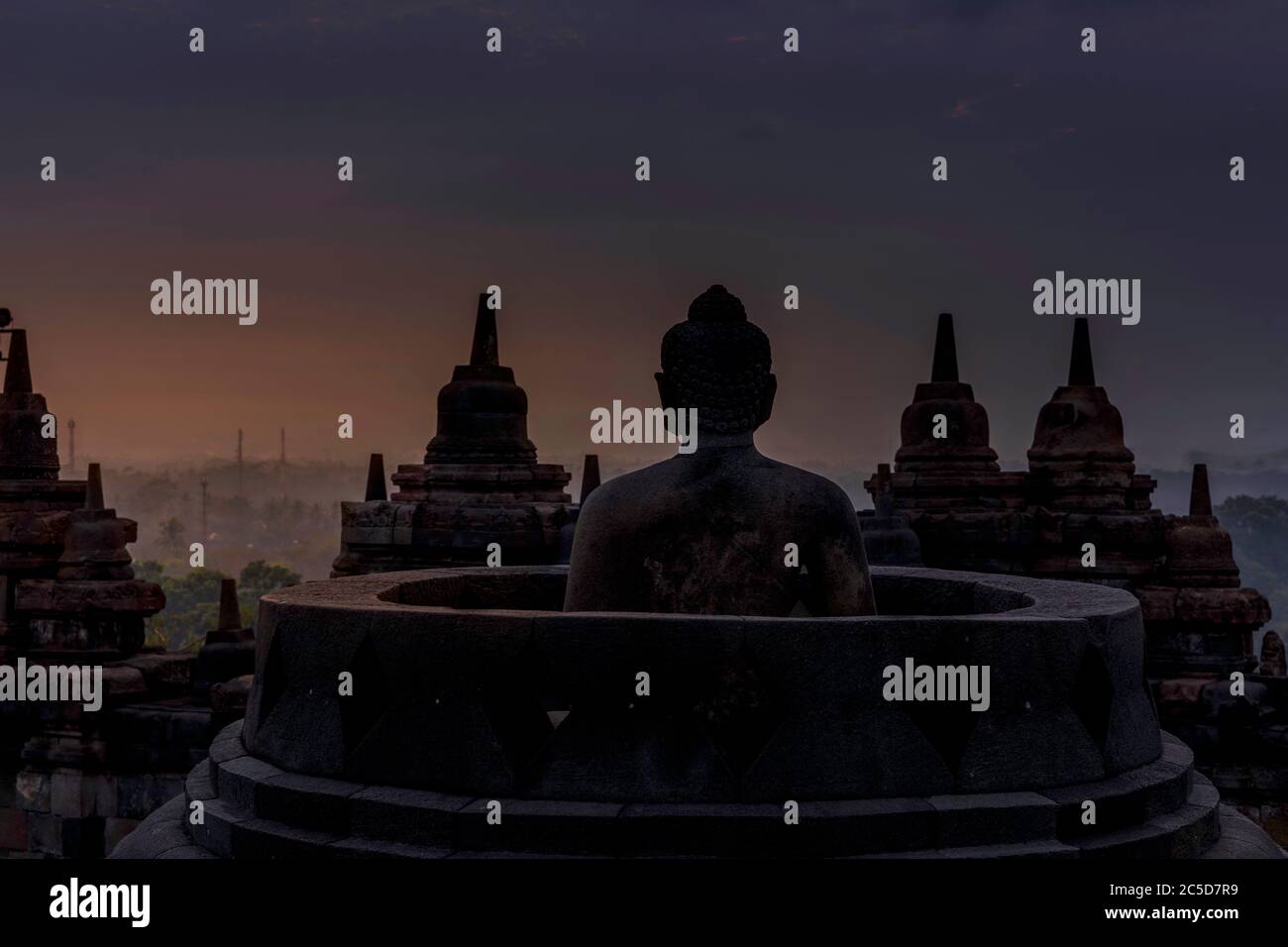 Java, Indonesia - July 24, 2020: Borobudur Temple at sunrise ...