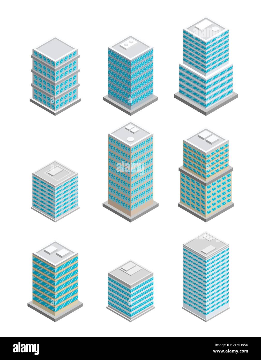 A vector illustration of modern sate of the art office buildings ...
