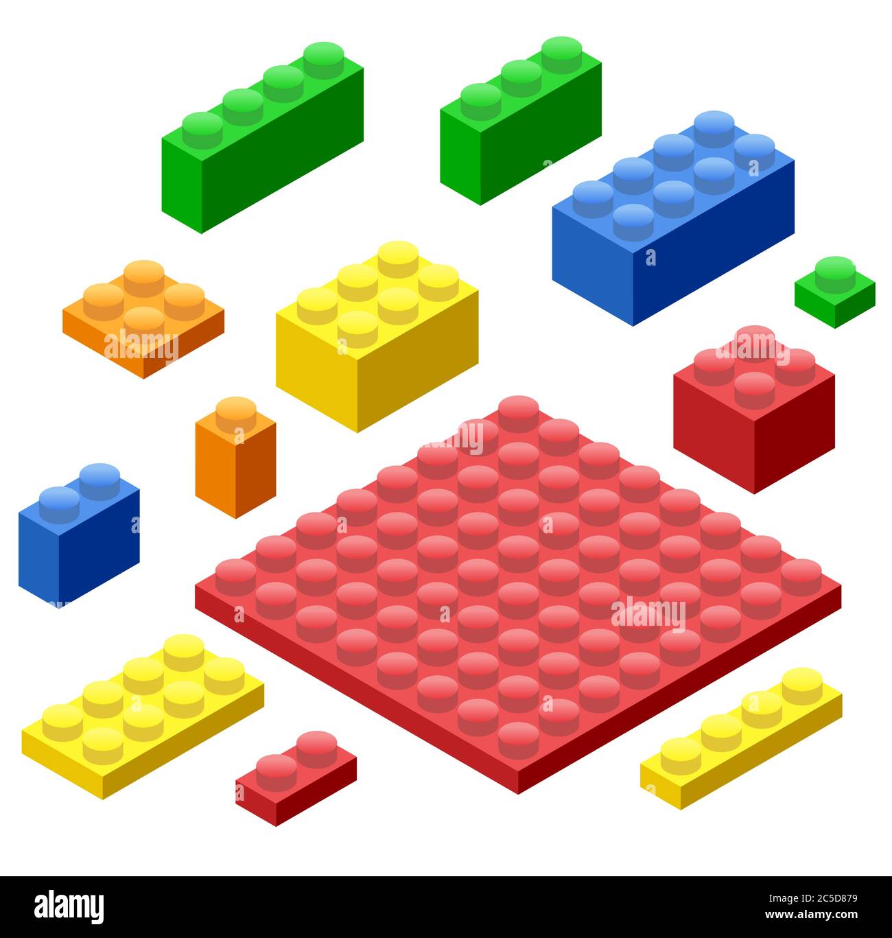 Isometric Plastic Building Blocks and Tiles Stock Vector Image & Art ...