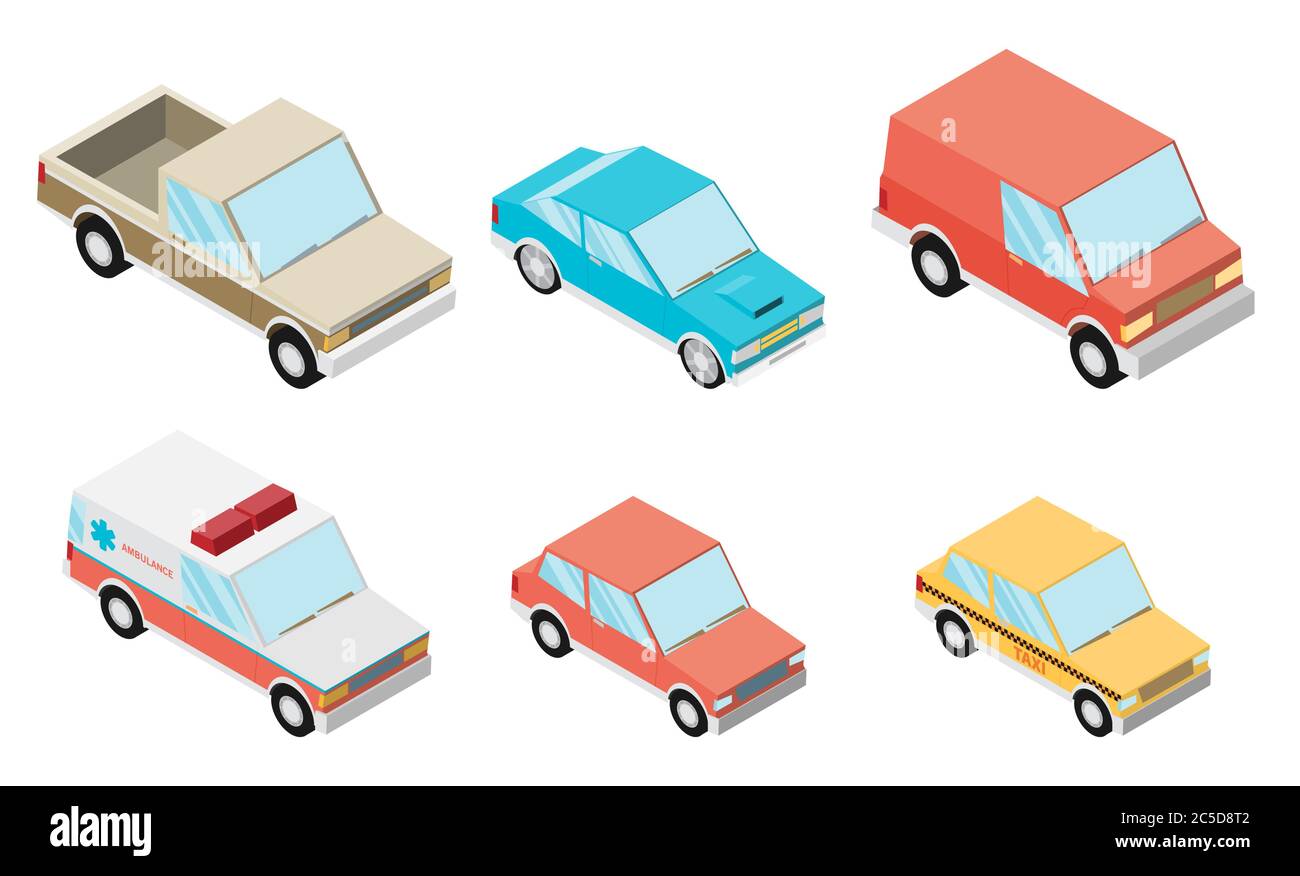 Isometric selection of vehicles Stock Vector Image & Art - Alamy