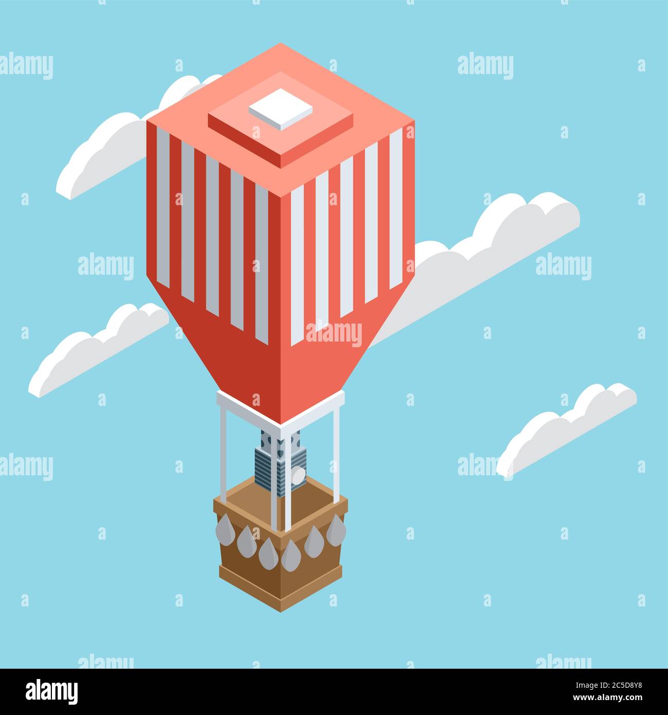 Isometric air balloon Stock Vector Image & Art - Alamy
