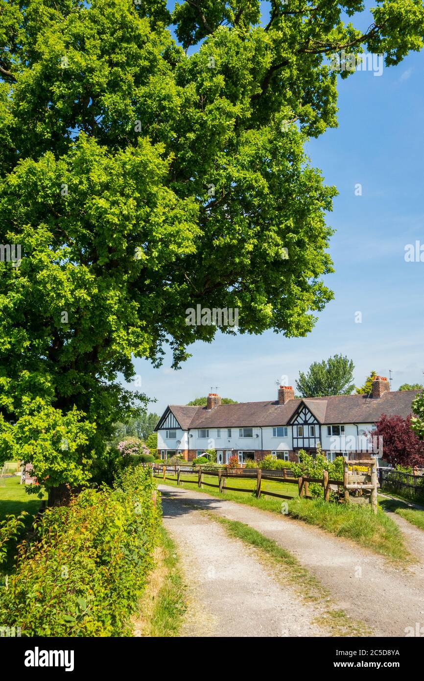 The Cheshire hamlet of Jubilee Villas near Sandbach in Cheshire England ...