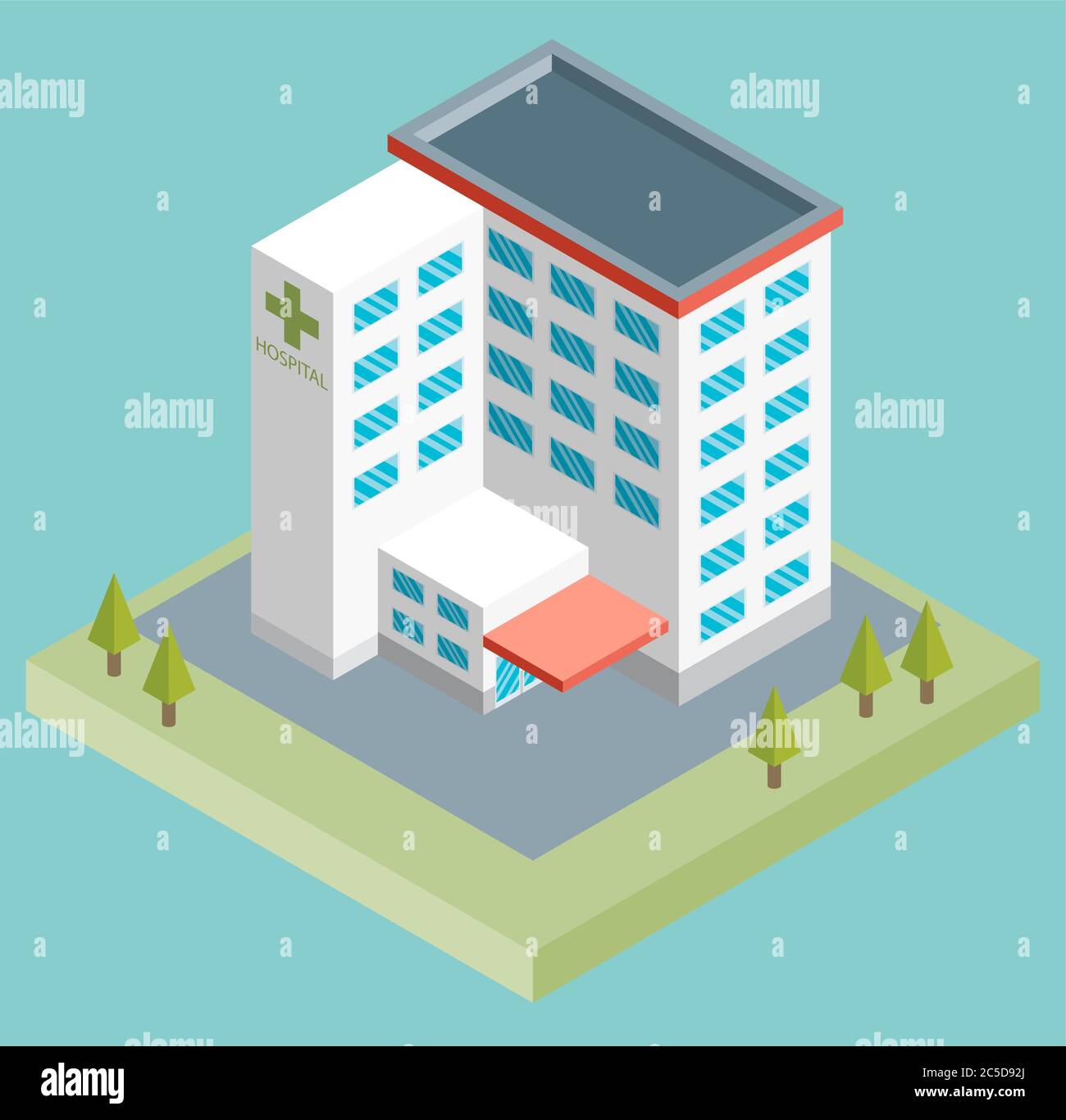 Hospital building ambulance 3d illustration hi-res stock photography ...