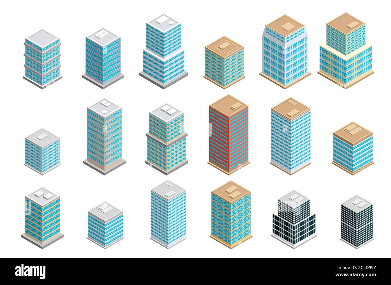 A vector illustration of modern sate of the art office buildings ...