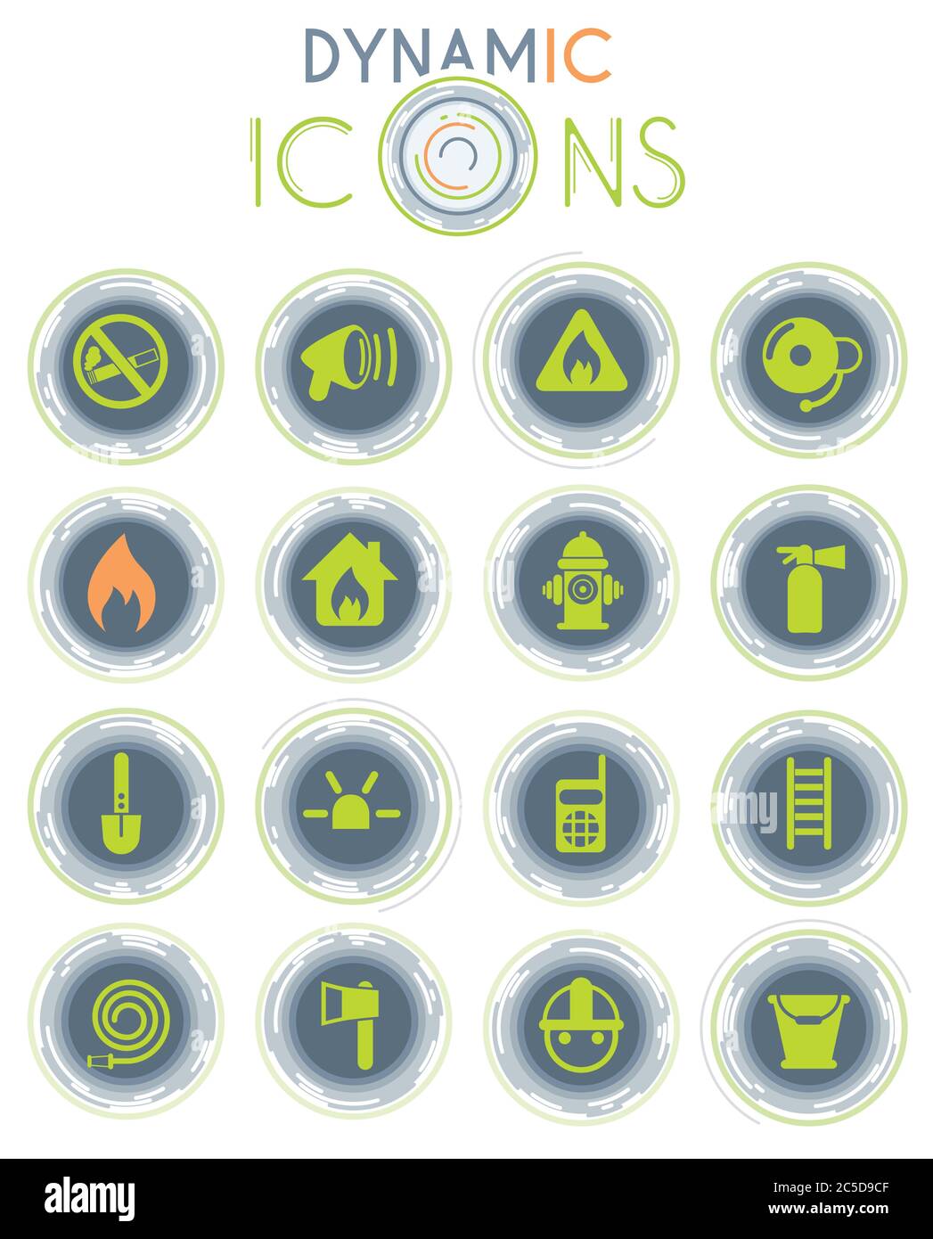 fire brigade dynamic icons Stock Vector Image & Art - Alamy