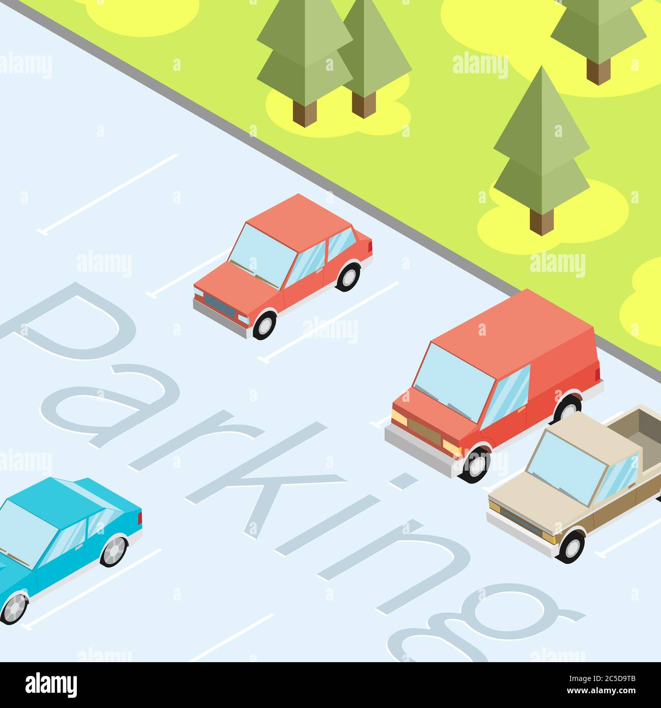 Isometric car parked. Flat vector Stock Vector Image & Art - Alamy