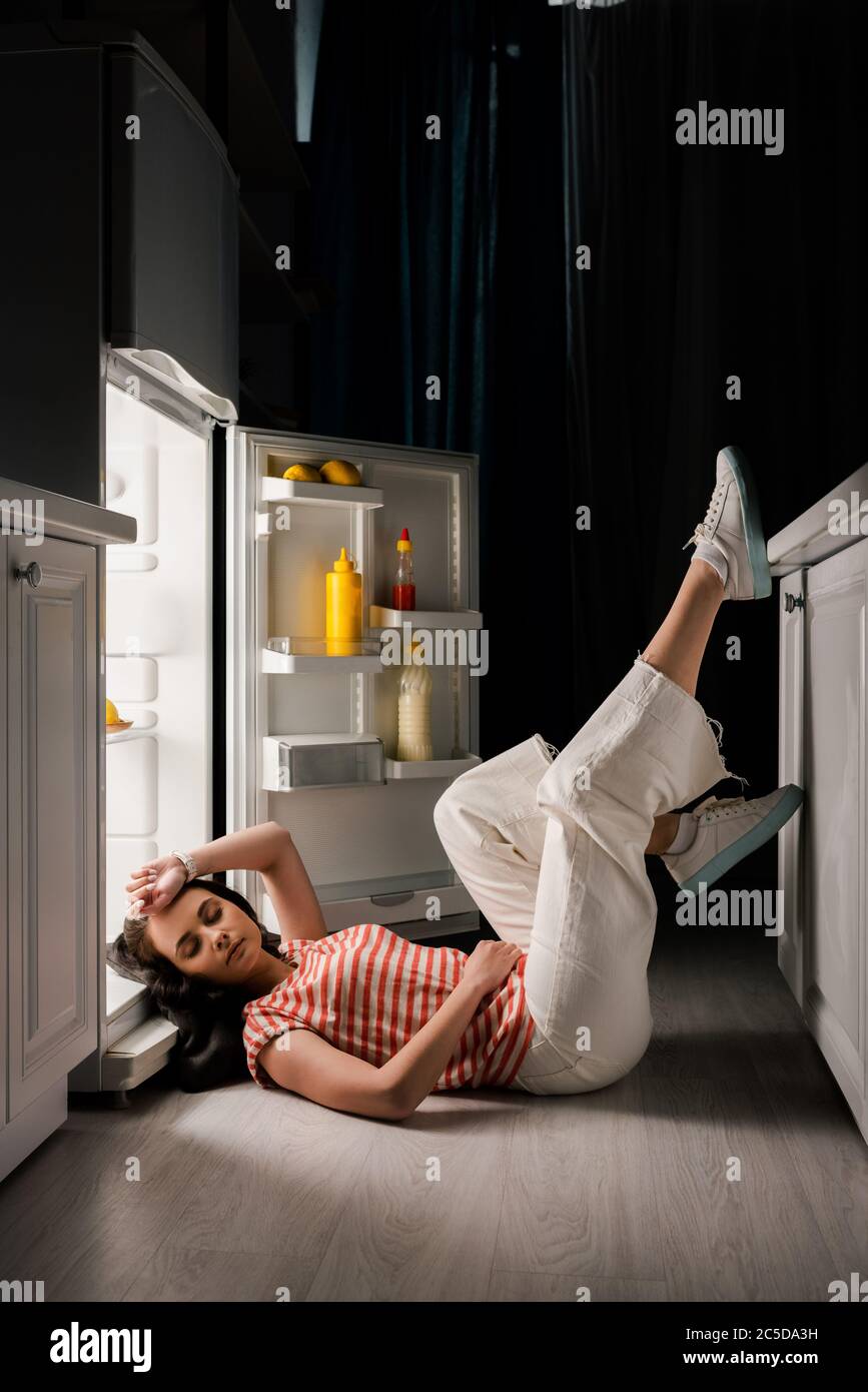 Open Refrigerator At Night