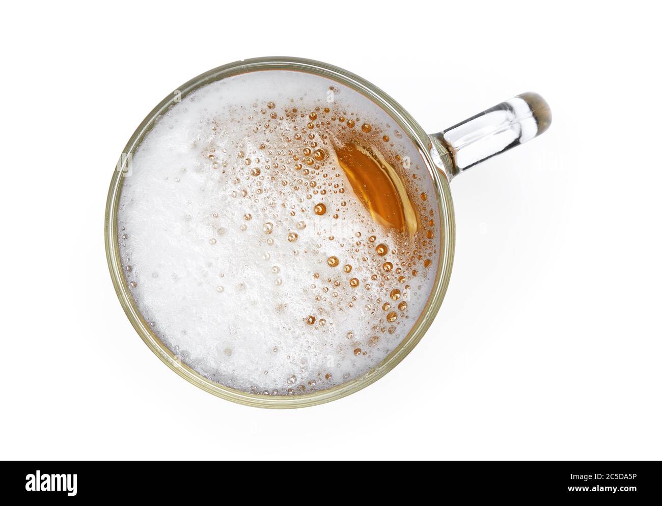 beer jug isolated on white background. Top view with clipping path ...