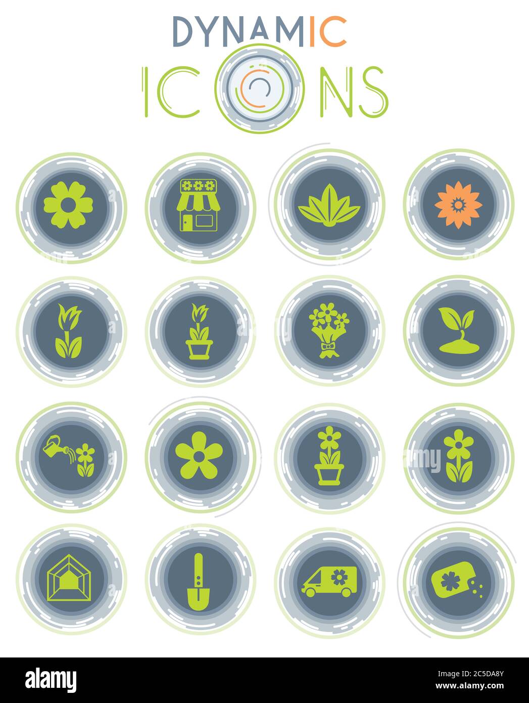 flowers dynamic icons Stock Vector Image & Art - Alamy