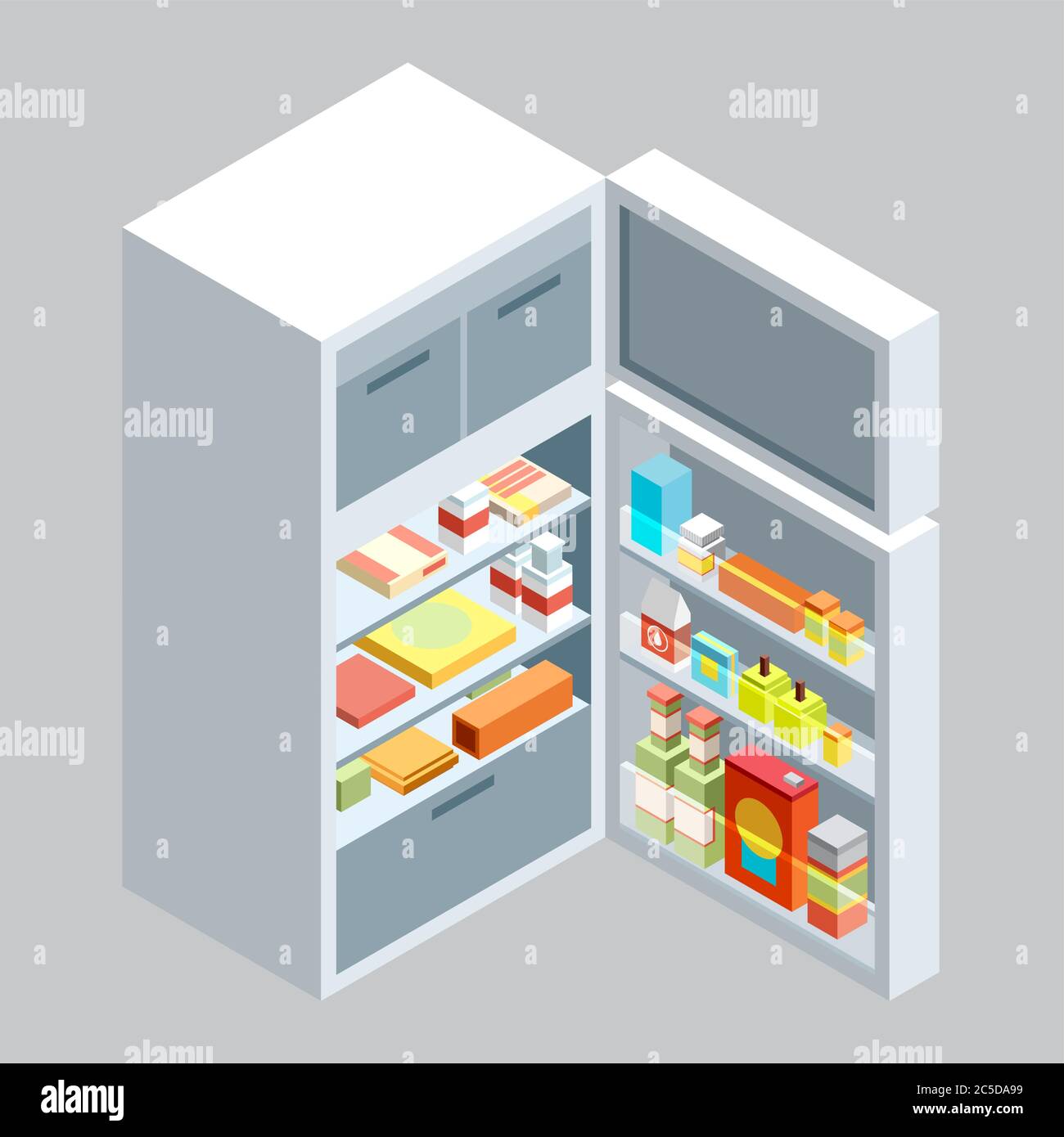 isometric fridge.flat illustration Stock Vector Image & Art - Alamy
