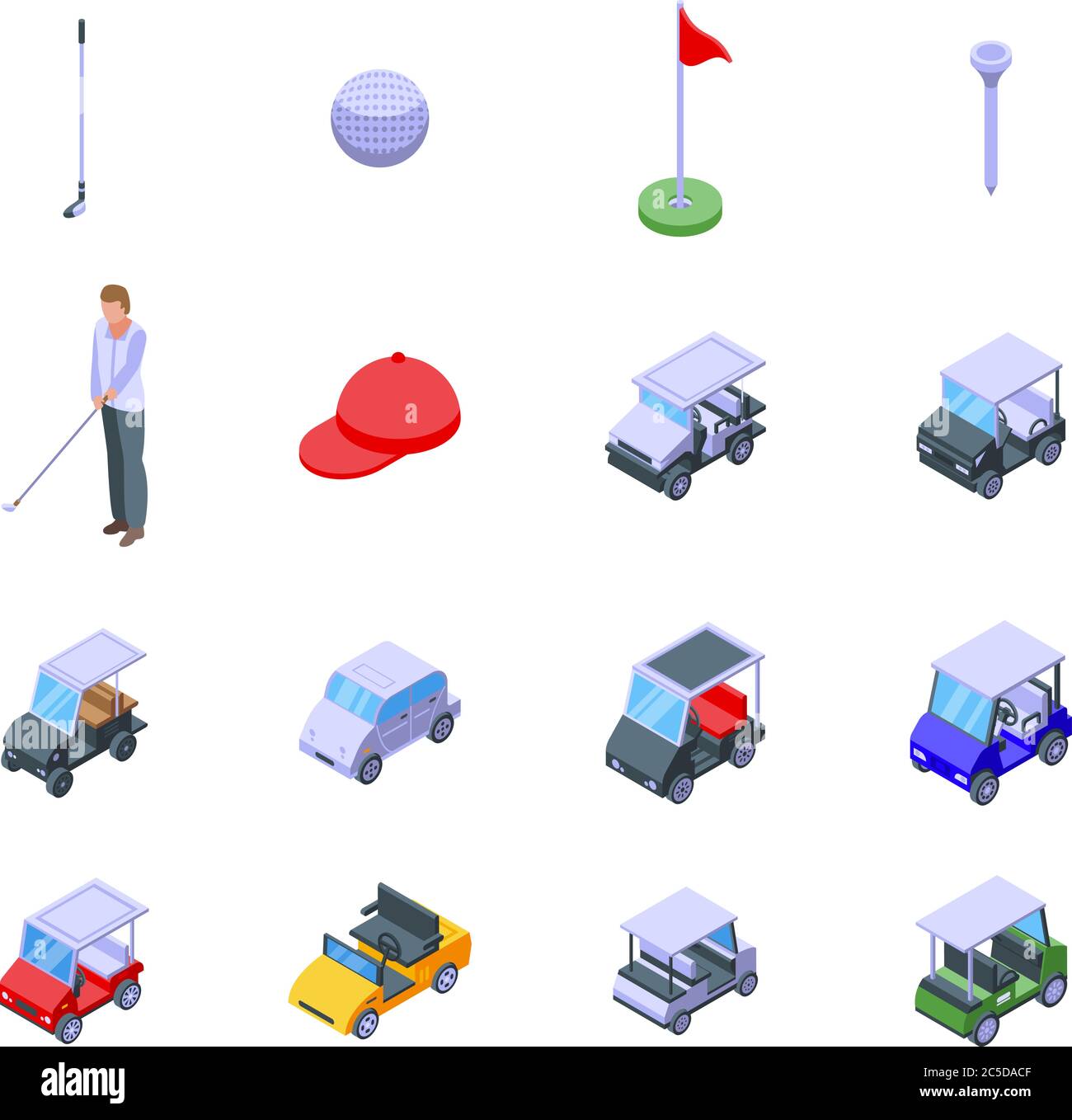 3d golf cart front view Stock Vector Images - Alamy