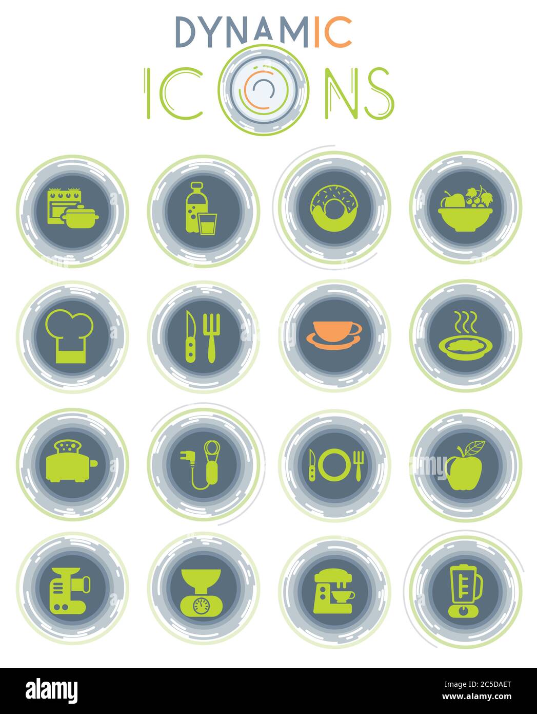 food and kitchen dynamic icons Stock Vector Image & Art - Alamy