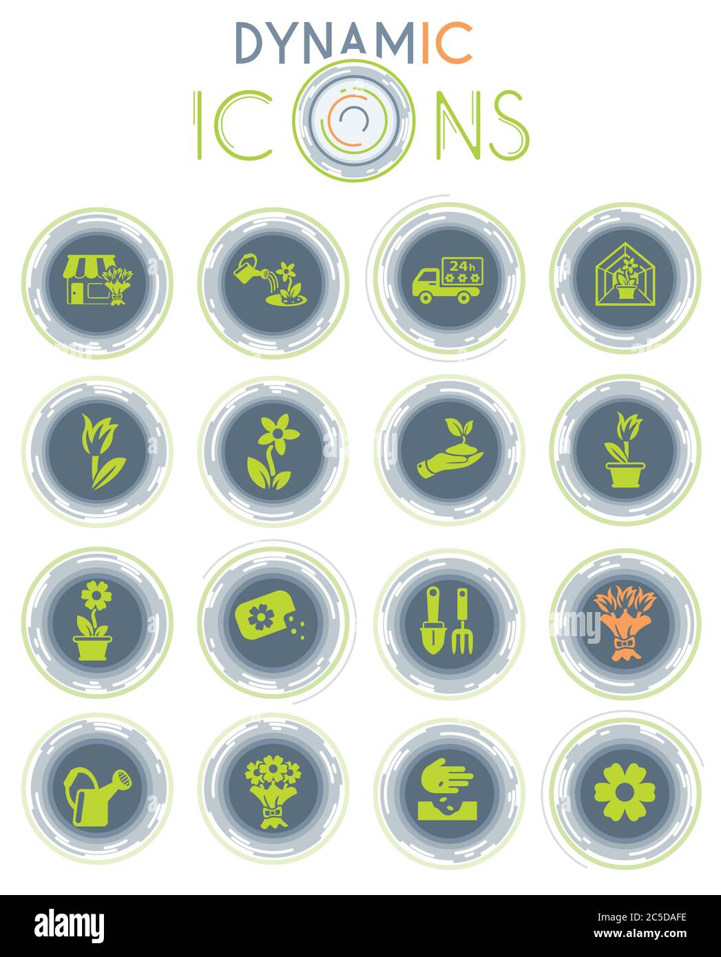 flowers dynamic icons Stock Vector Image & Art - Alamy