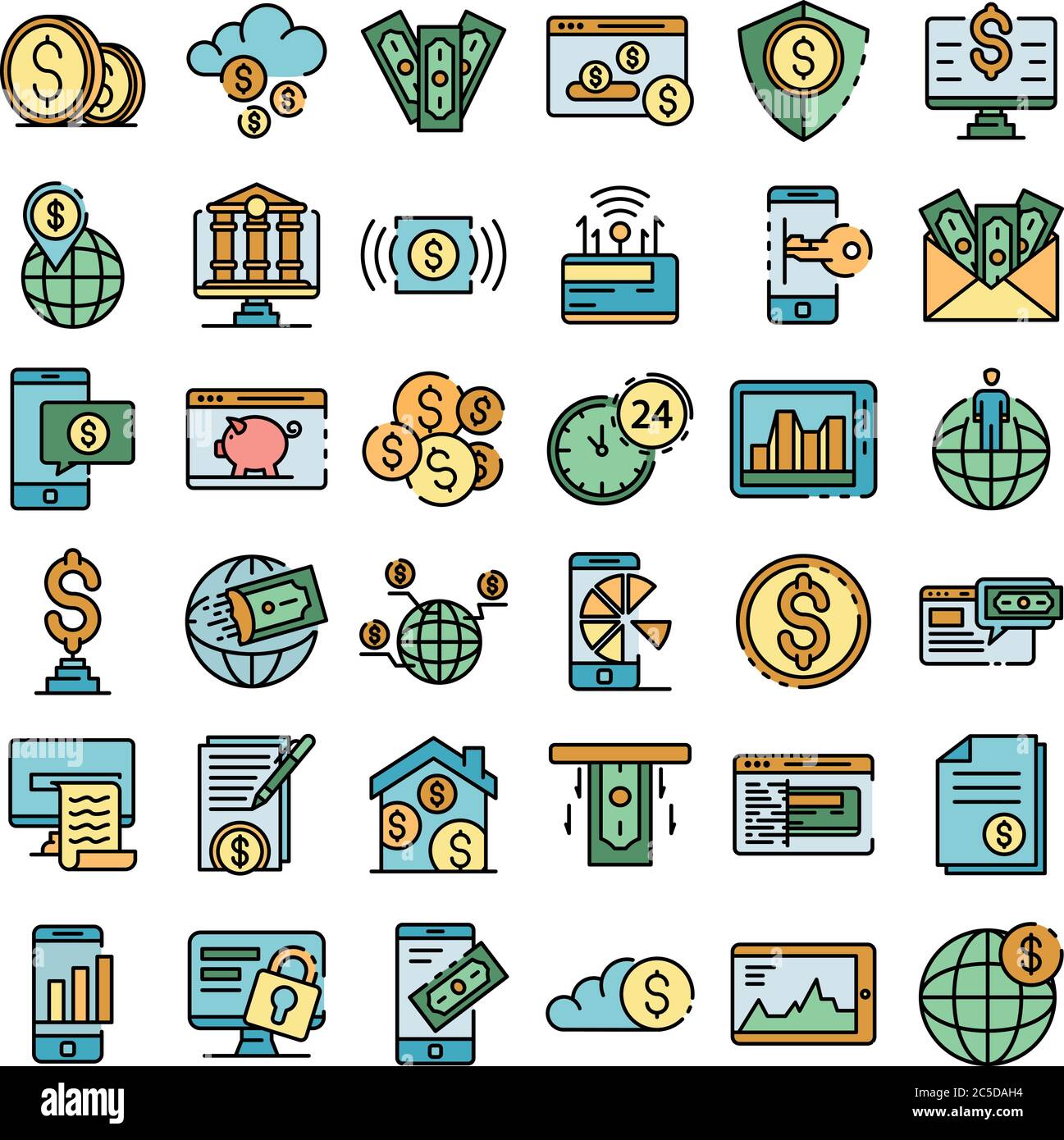 Internet banking icons vector flat Stock Vector Image & Art - Alamy