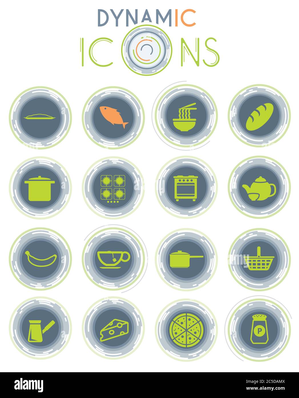 Food and kitchen dynamic icons Stock Vector Image & Art - Alamy