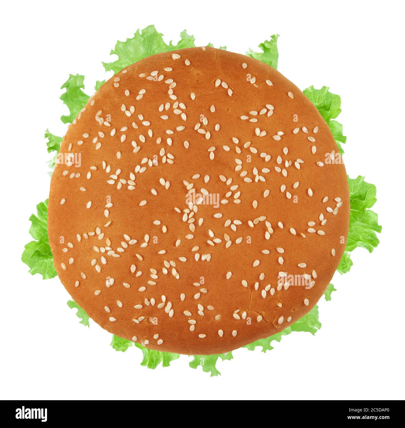 Fresh vegan burger top view. Isolated on white background Stock Photo ...