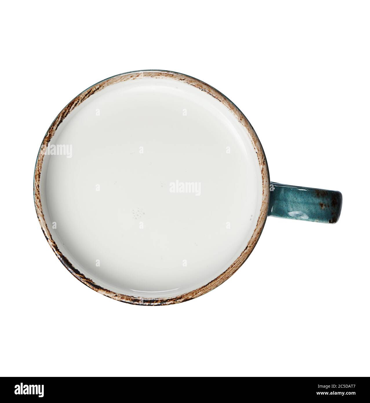 cup of milk. top view. Isolated on white background Stock Photo - Alamy