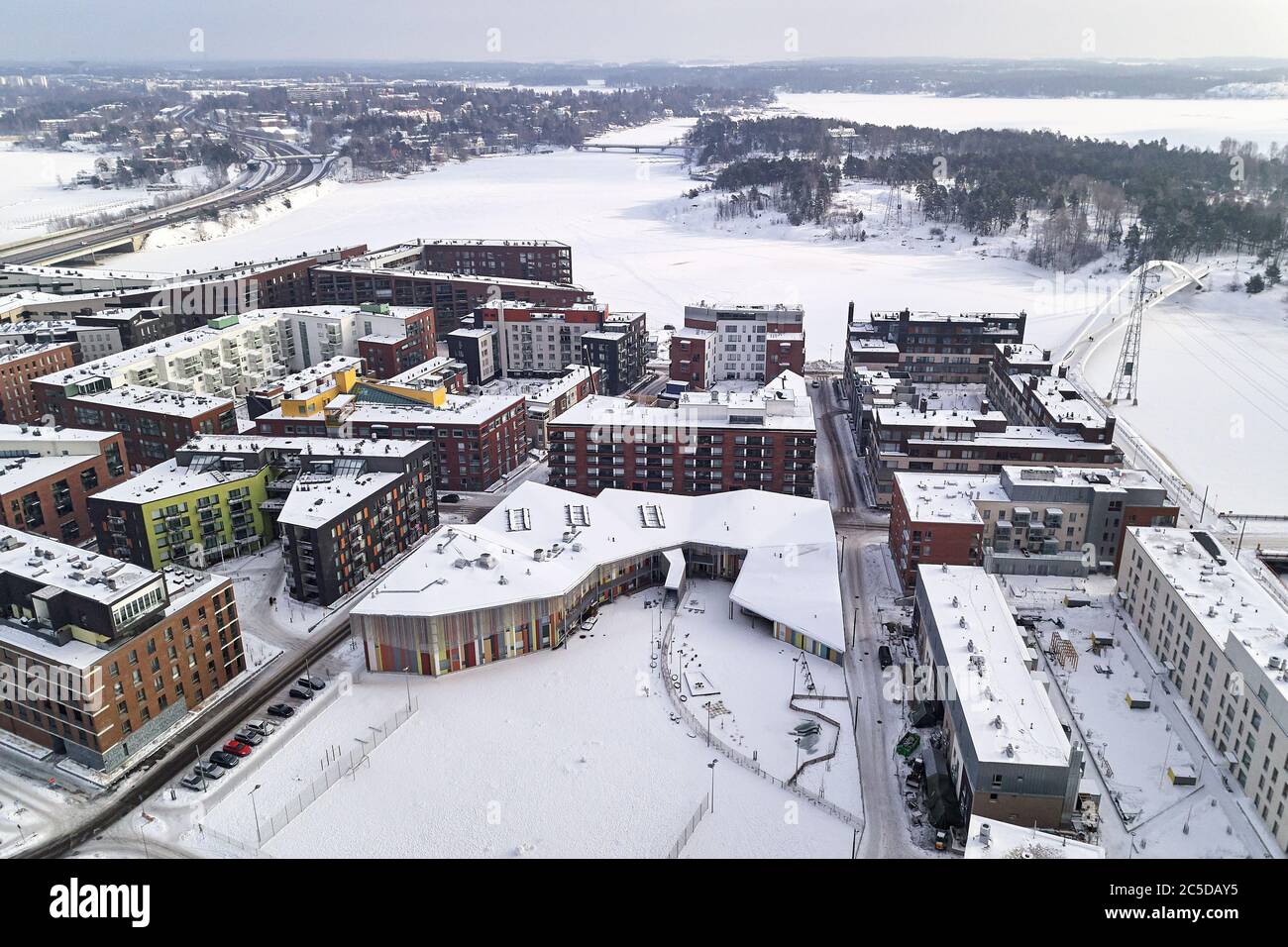 Aerial view of the new district of Helsinki Kalasatama Stock Photo - Alamy