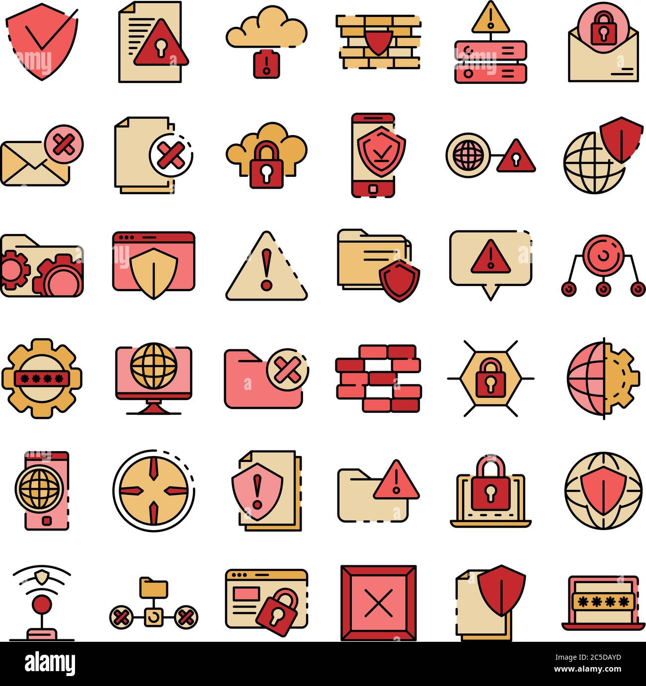 Firewall icons vector flat Stock Vector Image & Art - Alamy