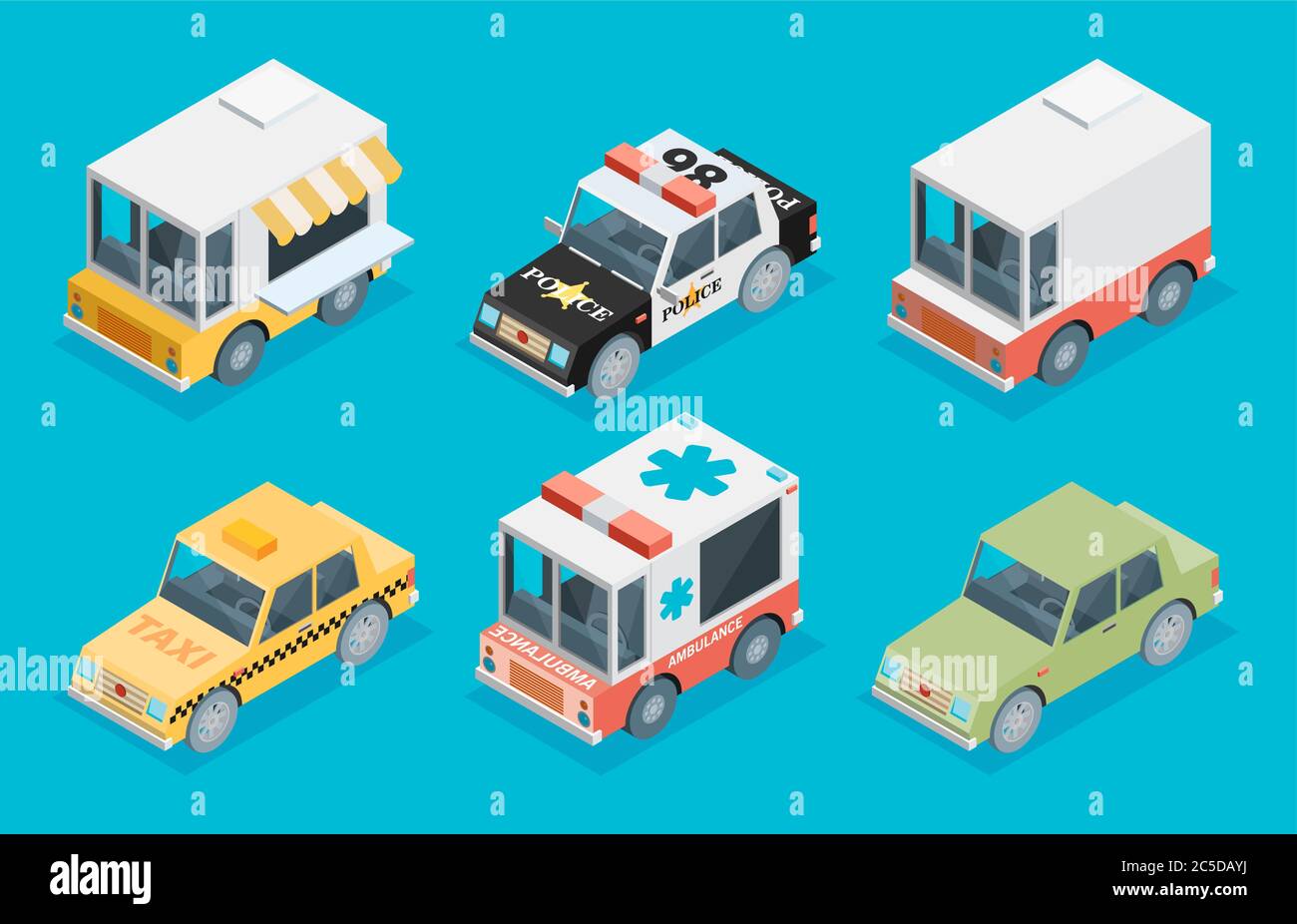 Set of the isometric cars Stock Vector Image & Art - Alamy