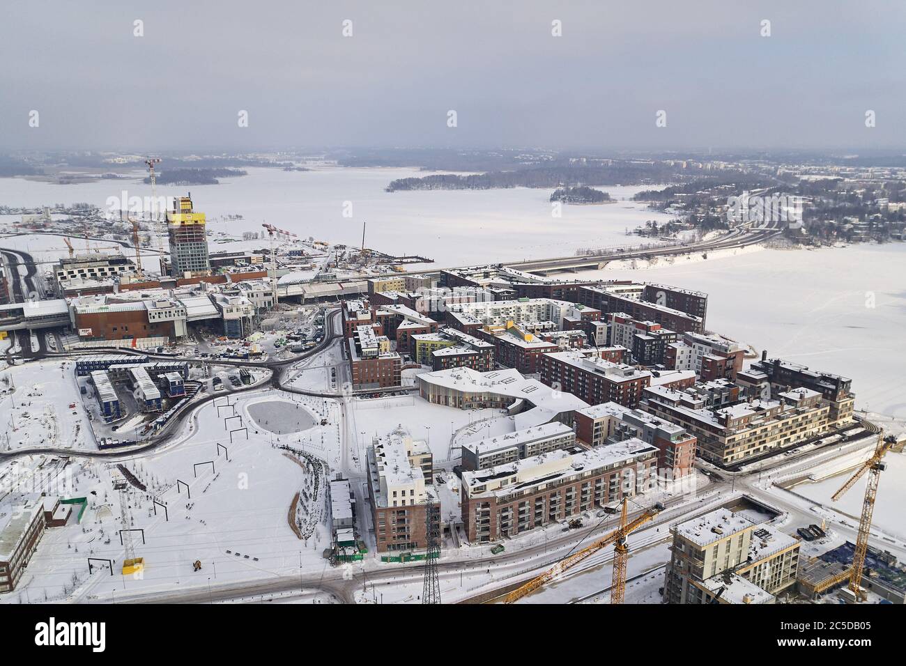 Aerial view of the new district of Helsinki Kalasatama Stock Photo - Alamy