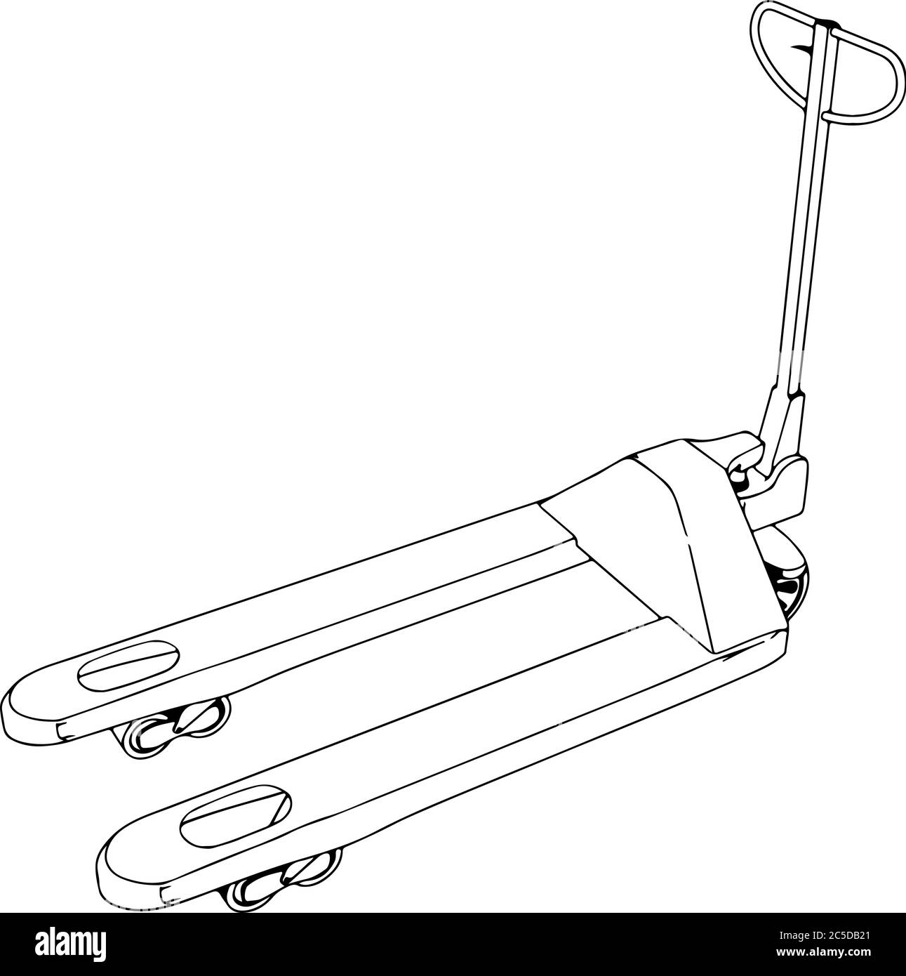 sketch pallet truck vector on a white background Stock Vector Image ...