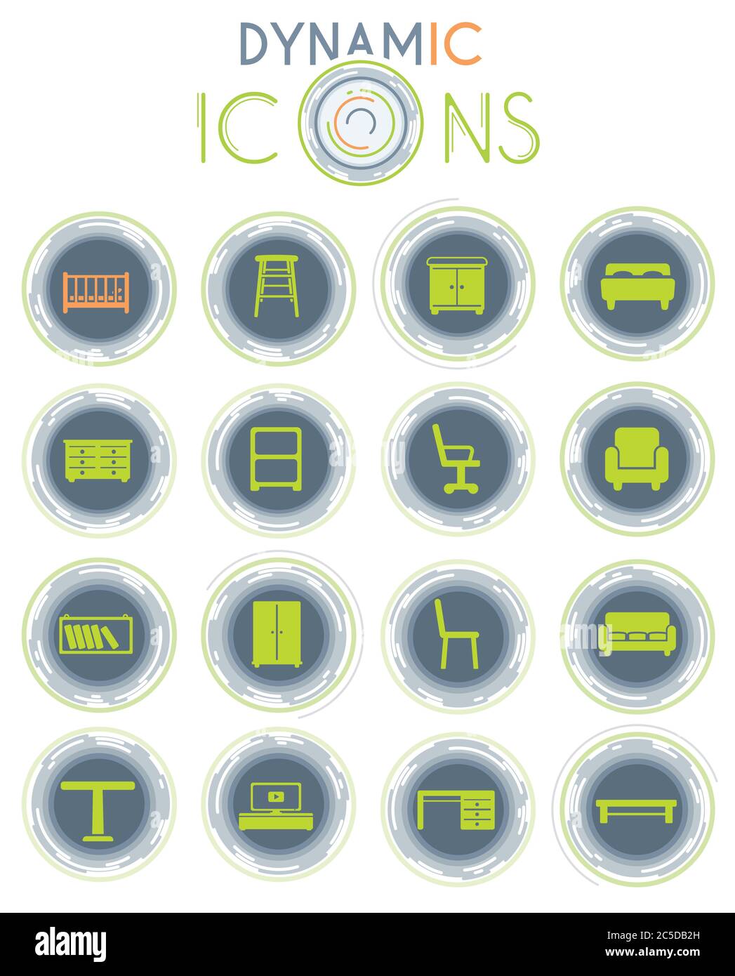 Furniture dynamic icons Stock Vector Image & Art - Alamy