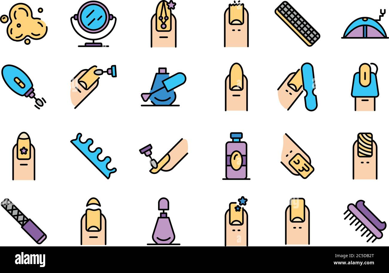 Nail icons vector flat Stock Vector Image & Art - Alamy