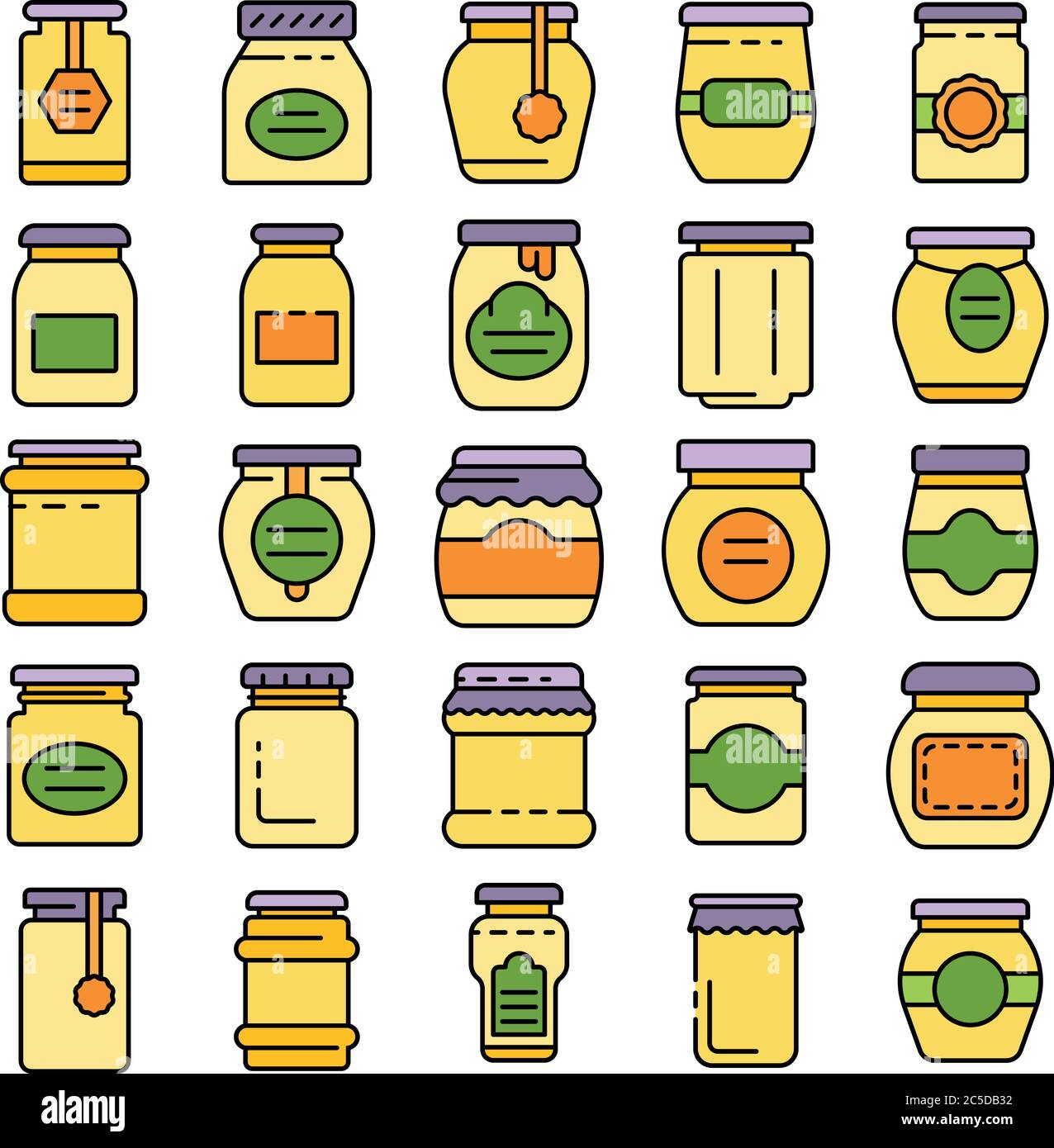 Jam jar icons vector flat Stock Vector Image & Art - Alamy