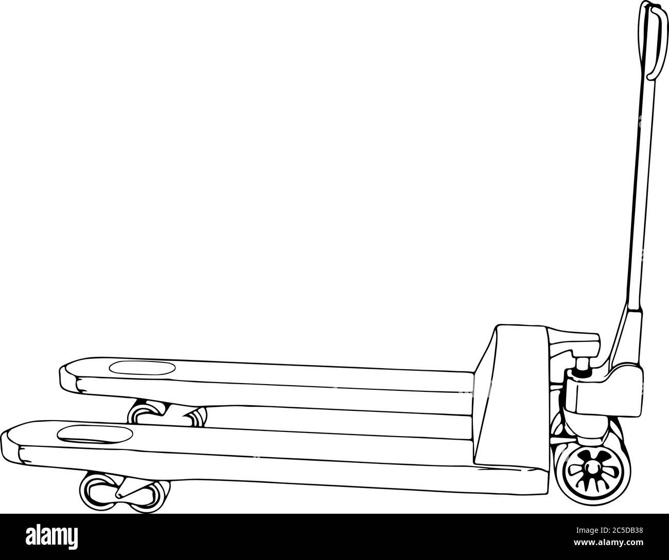 sketch pallet truck vector on a white background Stock Vector Image ...