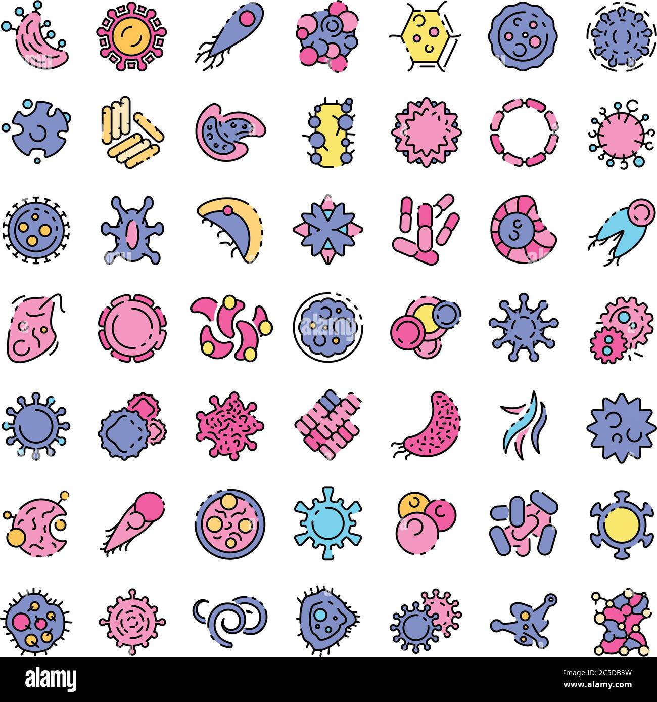 Bacteria icons vector flat Stock Vector Image & Art - Alamy