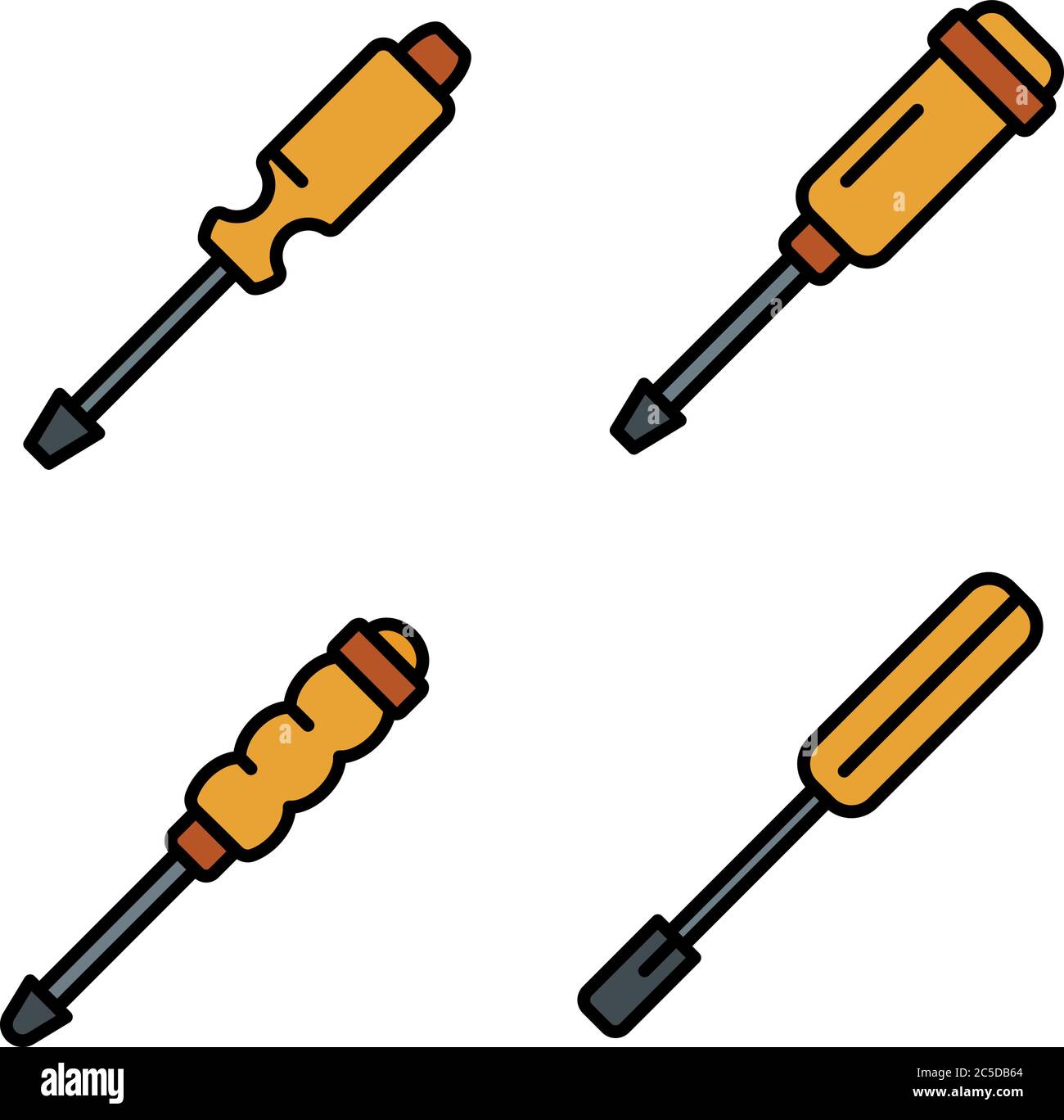 Screwdriver icons vector flat Stock Vector Image & Art - Alamy