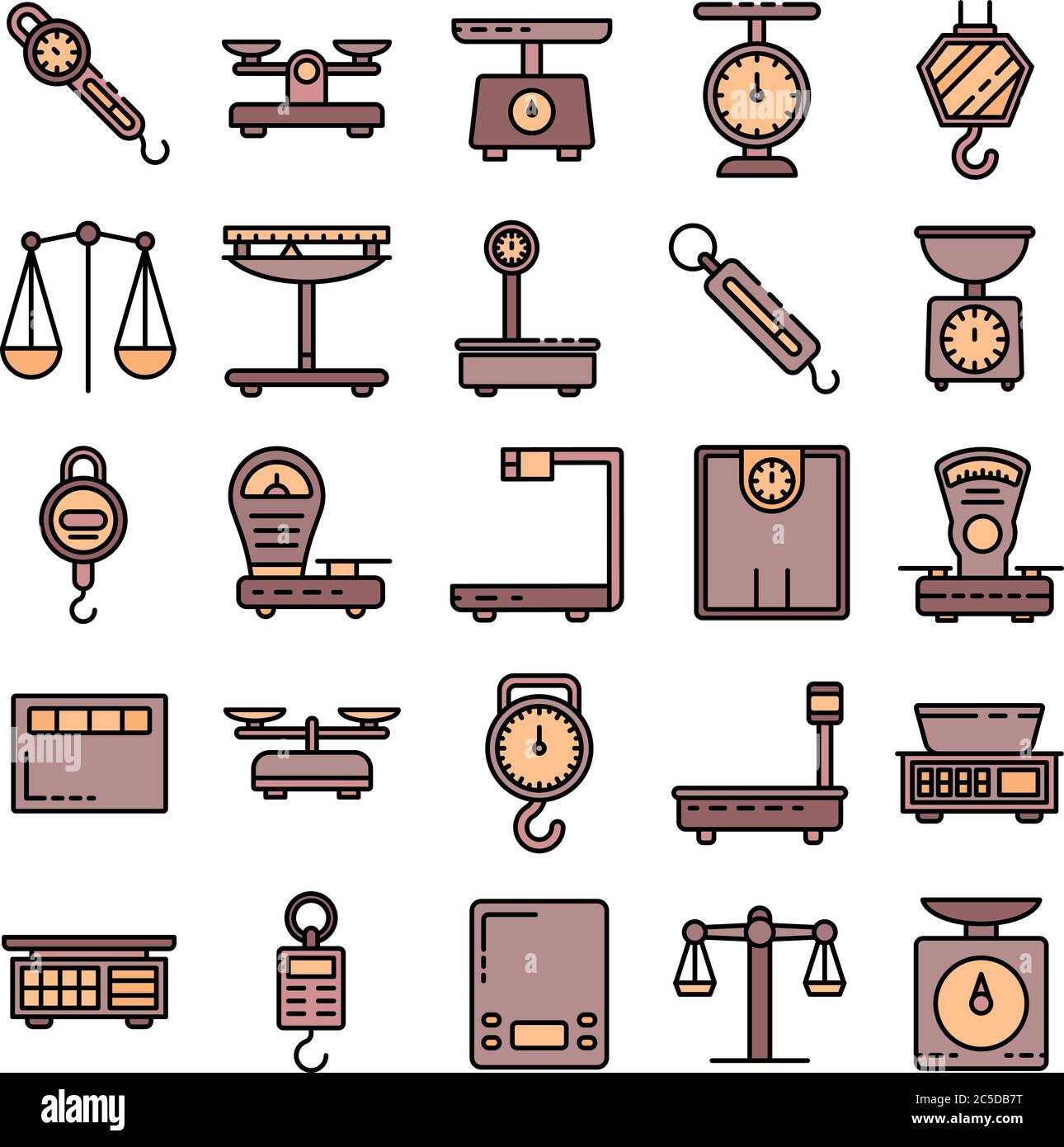 Weigh scales icons vector flat Stock Vector Image & Art - Alamy