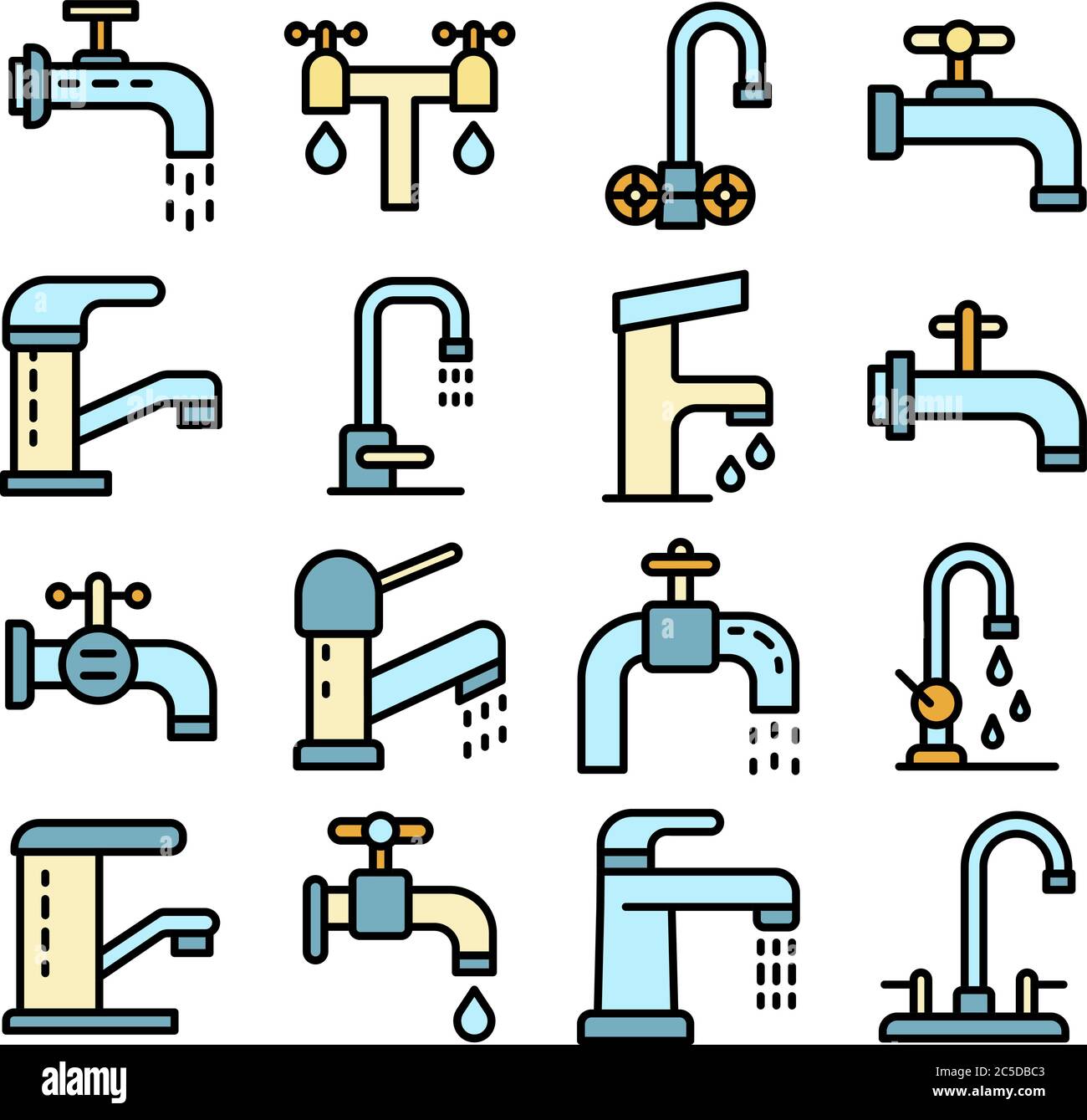 Faucet icons vector flat Stock Vector Image & Art - Alamy