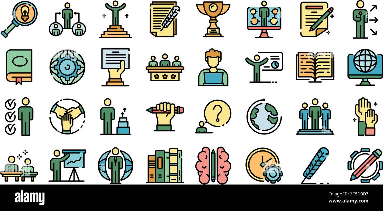 Staff education icons vector flat Stock Vector Image & Art - Alamy