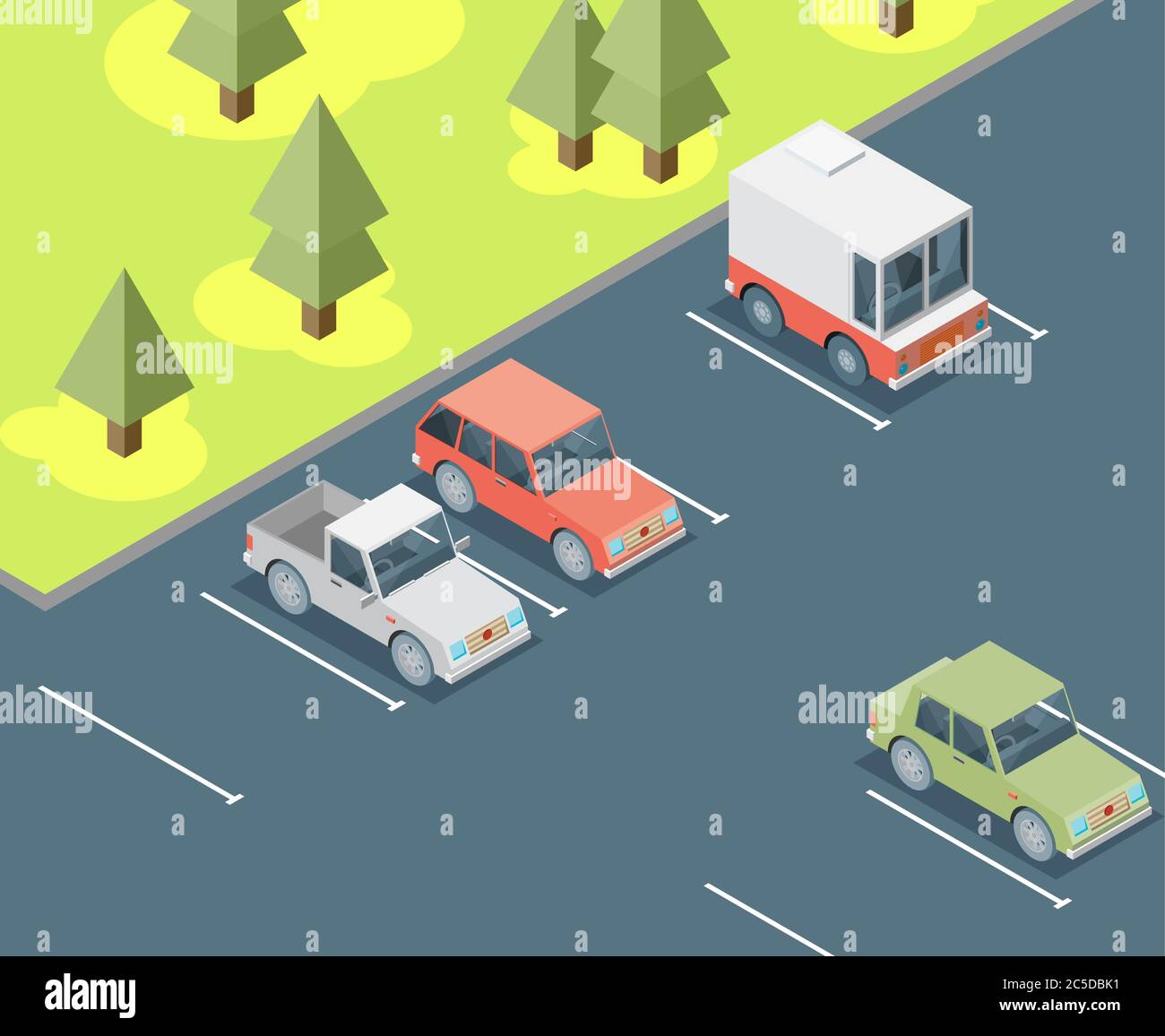 Parking lot isometric 3d Stock Vector Images - Alamy