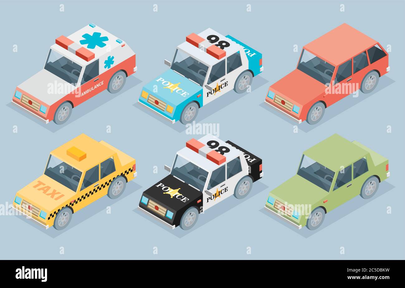Set of the isometric cars Stock Vector Image & Art - Alamy
