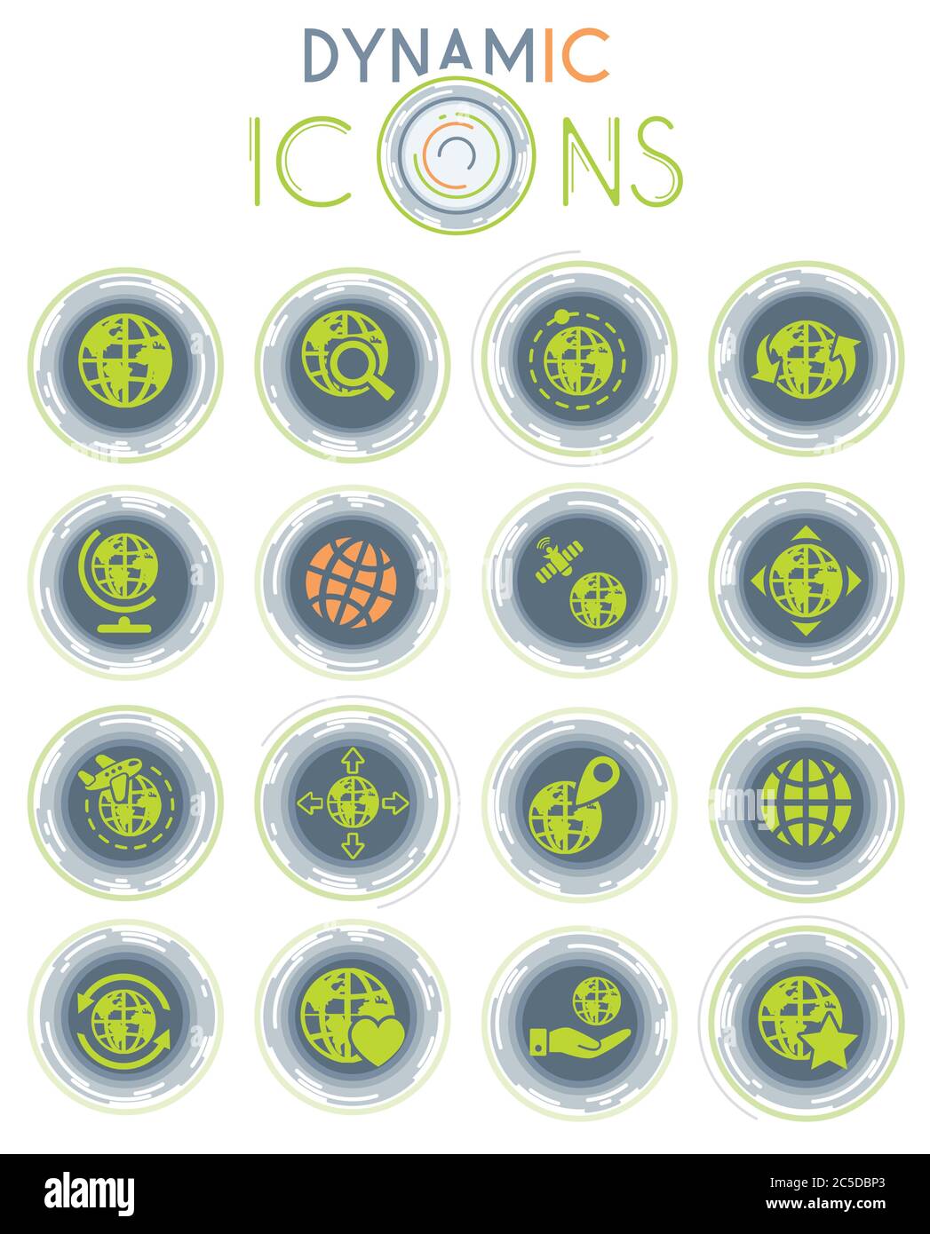 globes dynamic icons Stock Vector Image & Art - Alamy