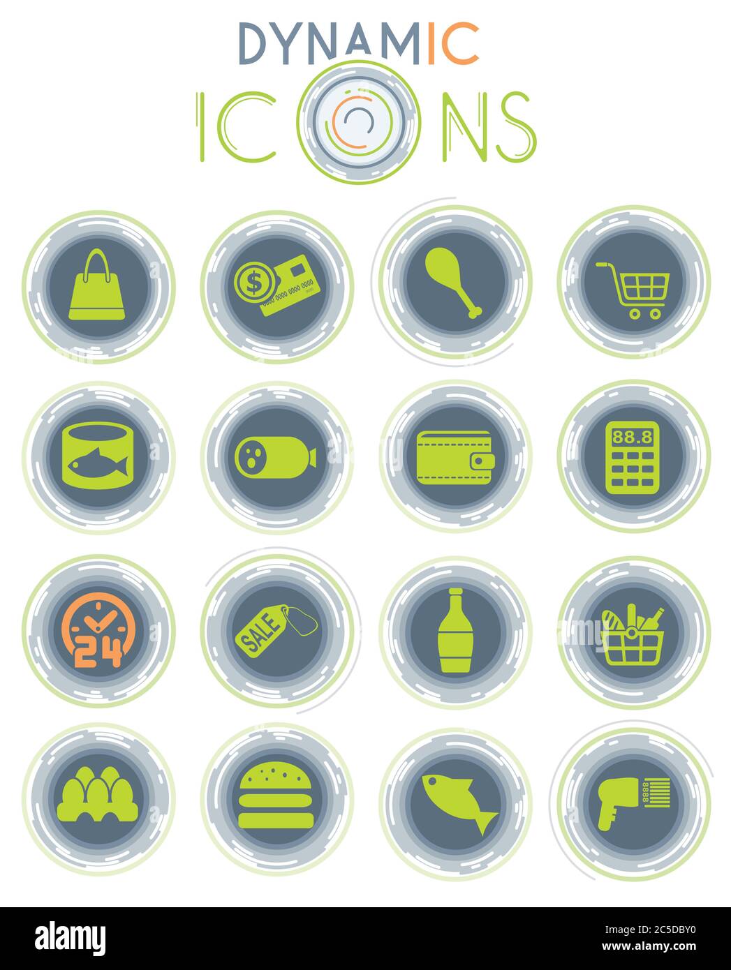 grocery store dynamic icons Stock Vector Image & Art - Alamy