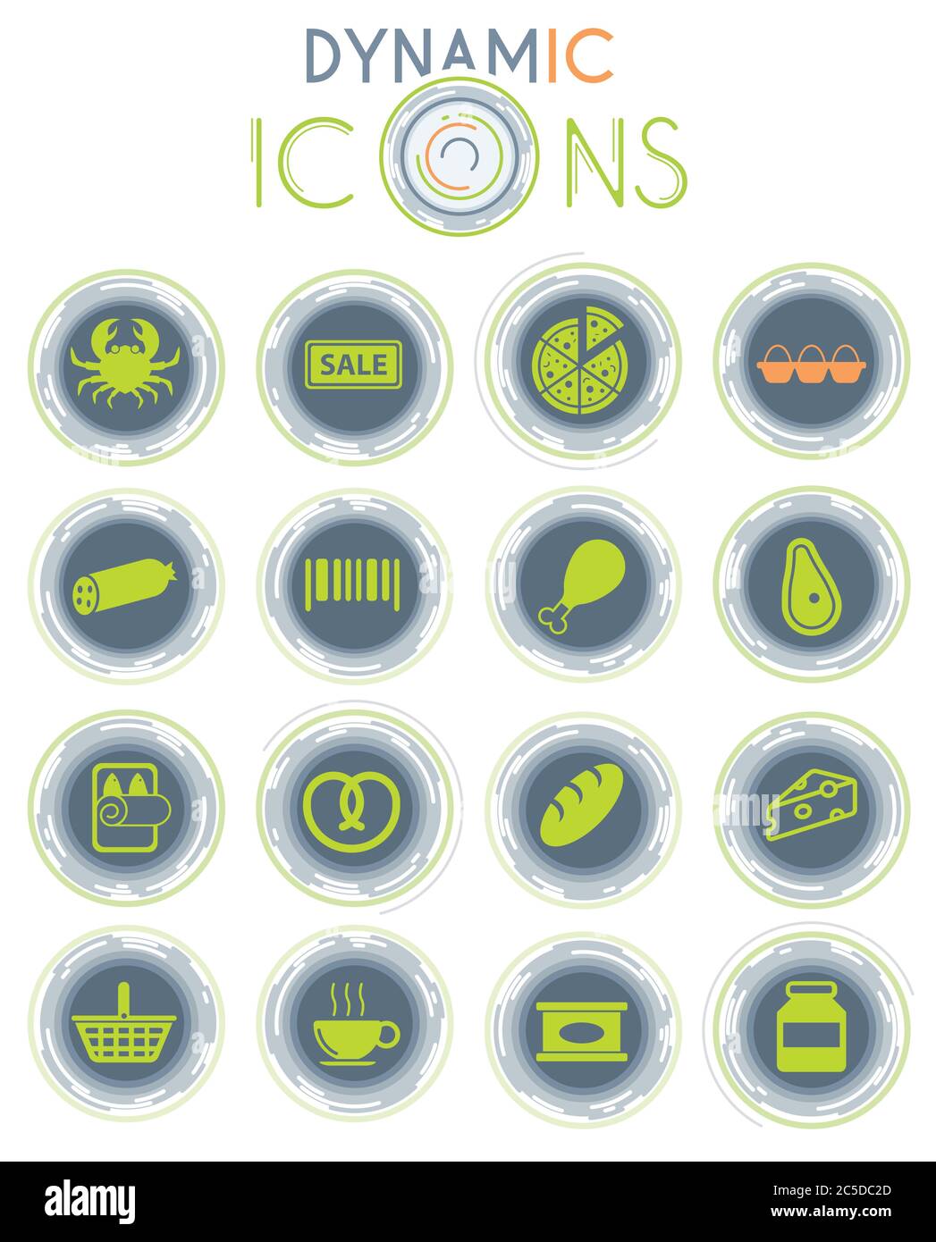 Grocery dynamic icons Stock Vector Image & Art - Alamy