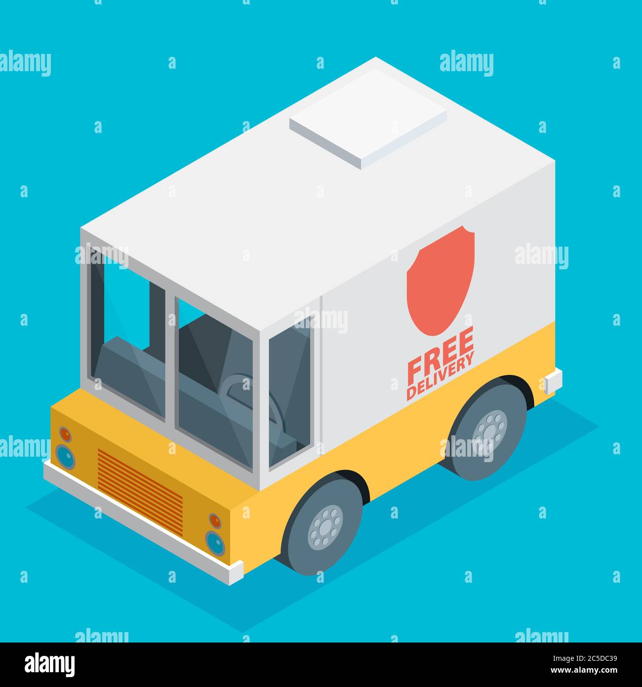 Isometric delivery van Stock Vector Image & Art - Alamy