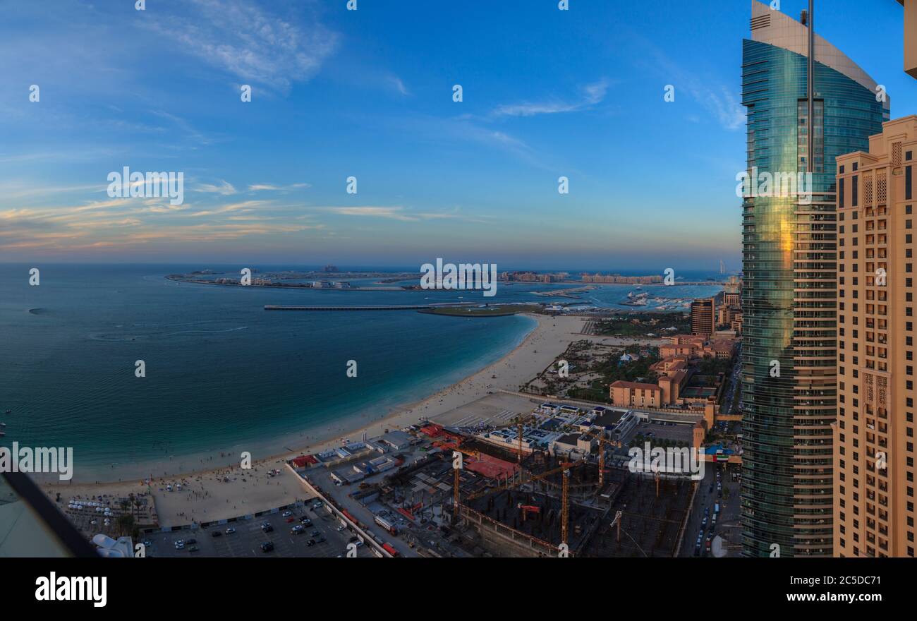 Aerial view over open beach in Dubai Stock Photo - Alamy