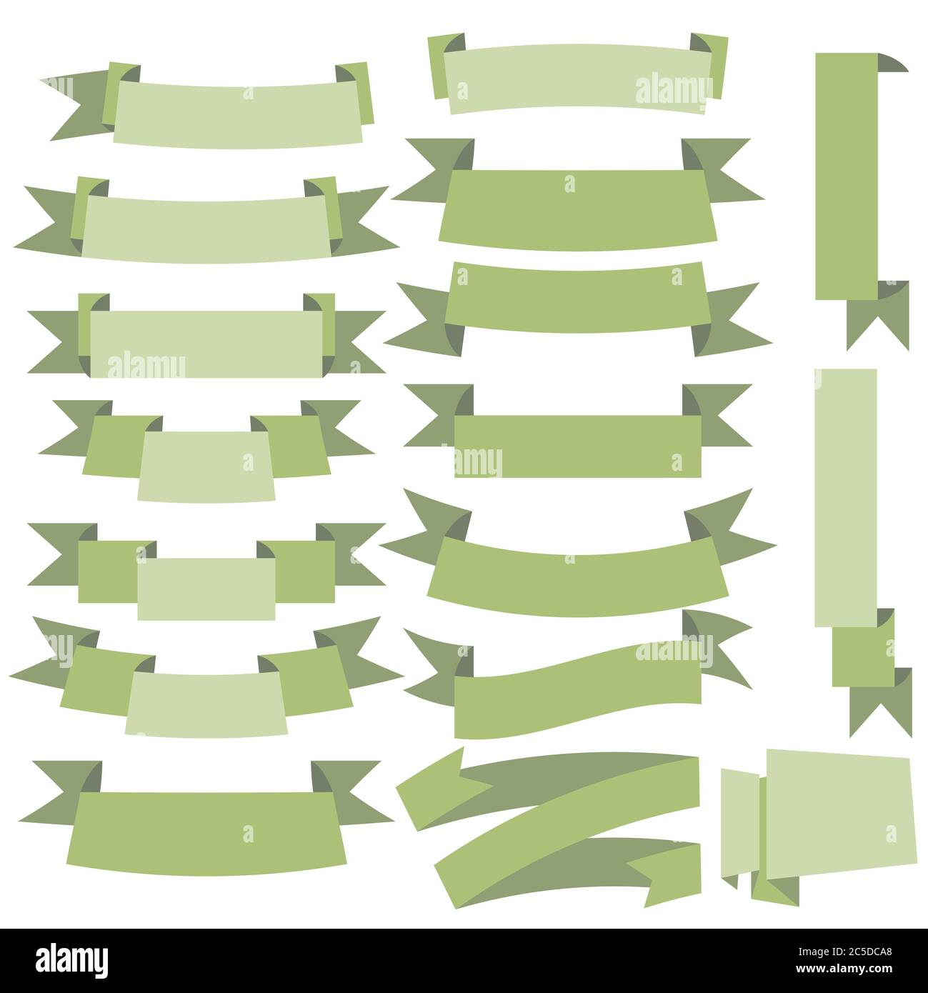 Vector green Ribbons Set Stock Vector Image & Art - Alamy
