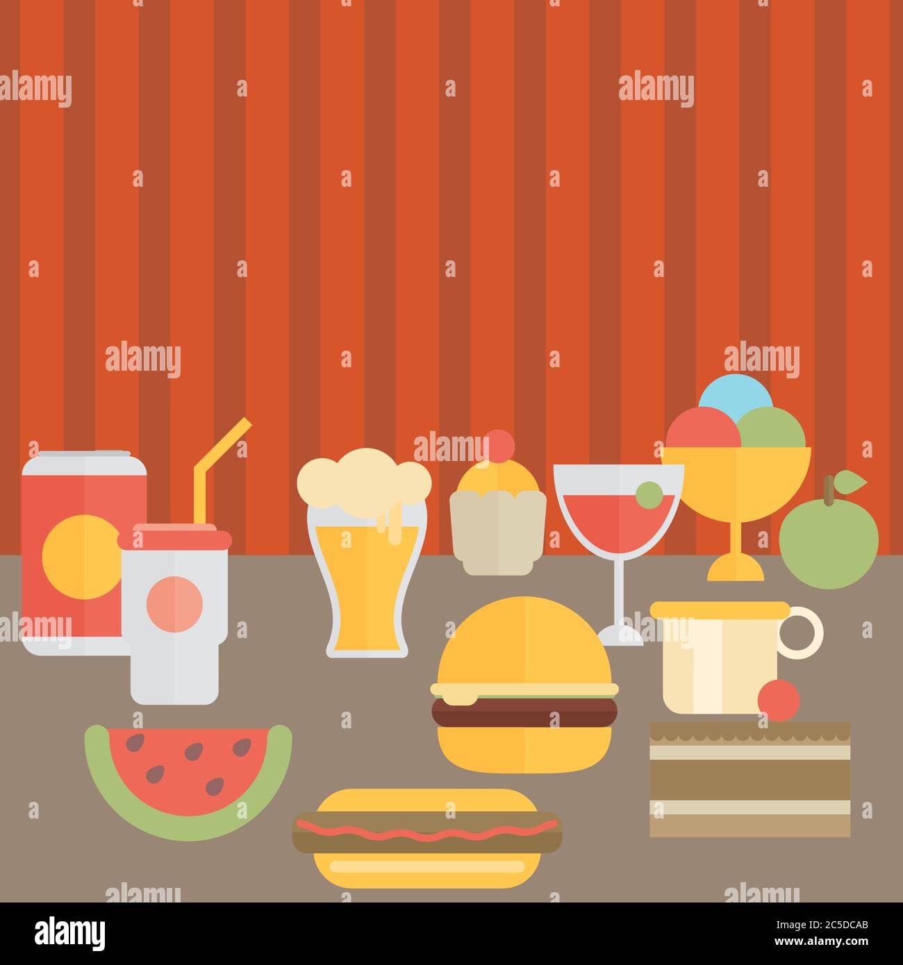 Food on the table. Vector illustration Stock Vector Image & Art - Alamy