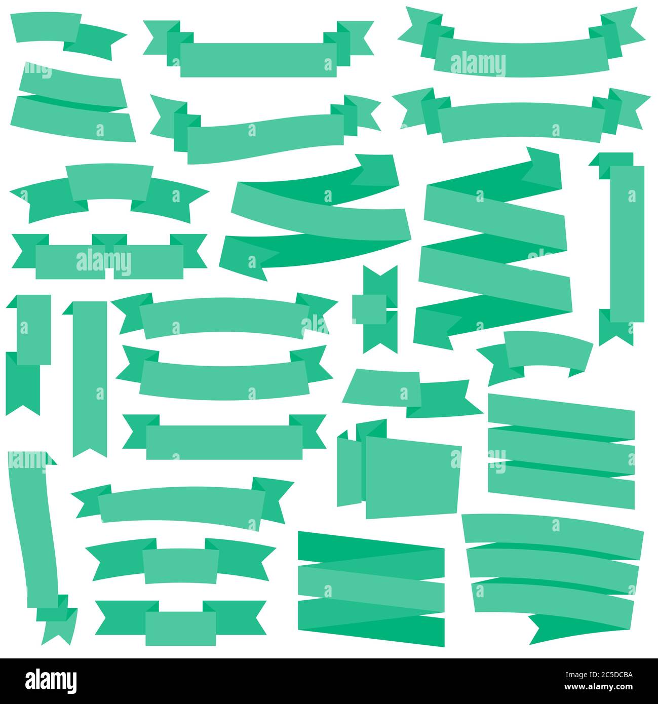 Vector green Ribbons Set Stock Vector Image & Art - Alamy